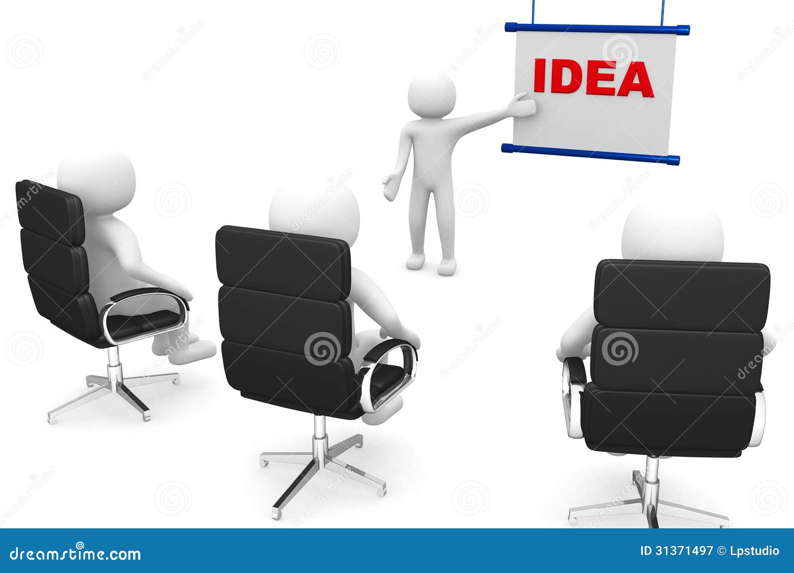 Meeting with a 3d People in a Presentation Stock Illustration ...