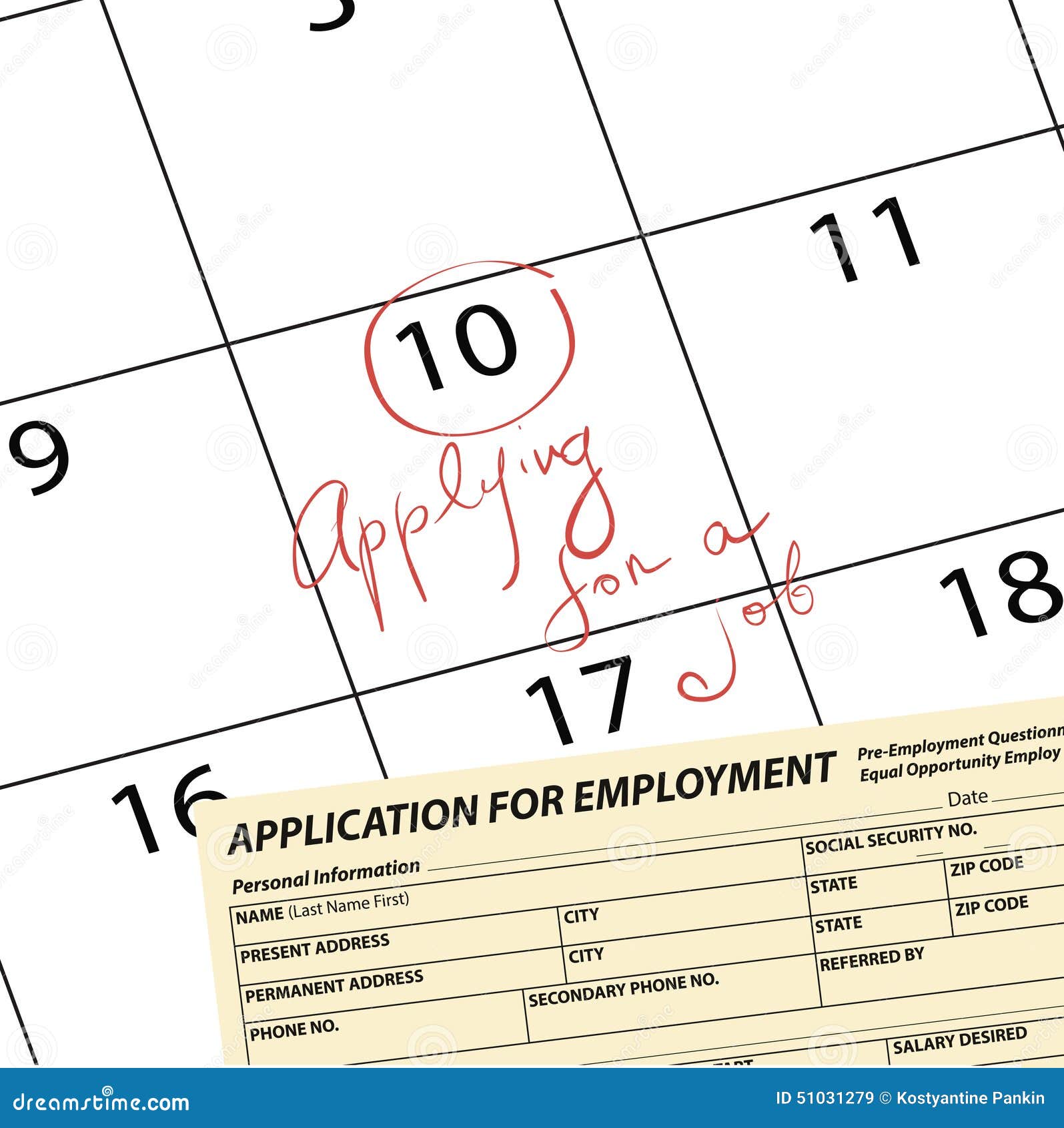 Meeting Date for Employment Stock Vector - Illustration of hope, event ...