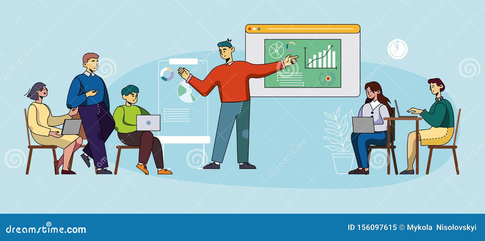 Meeting and Discussion Development Processes. Stock Vector ...