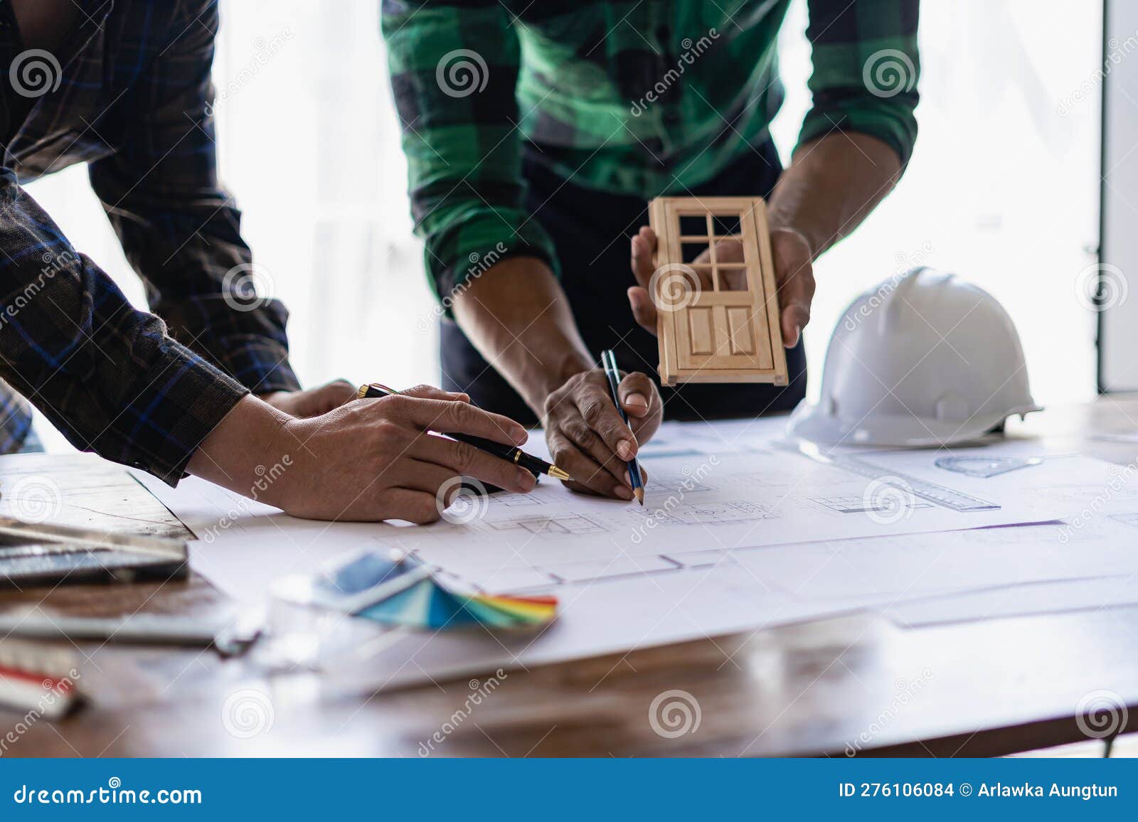 Meeting of Engineers or Architects Shaking Hands for Project Work with ...