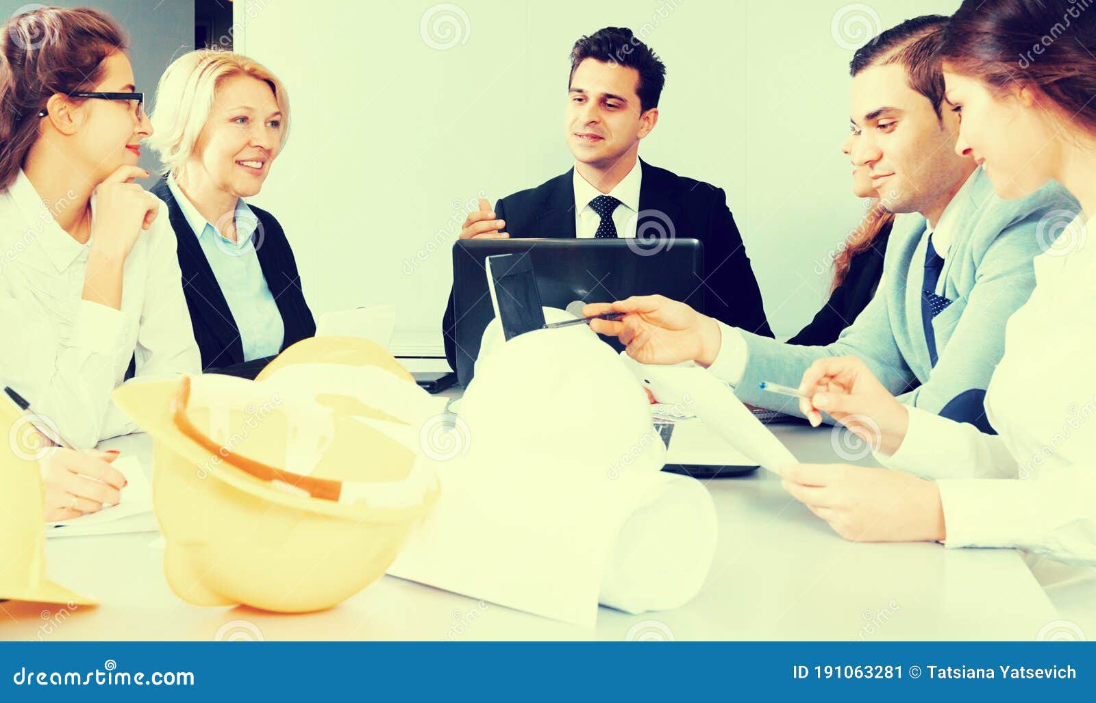 Meeting of Engineers in Conference Room Stock Image - Image of ...