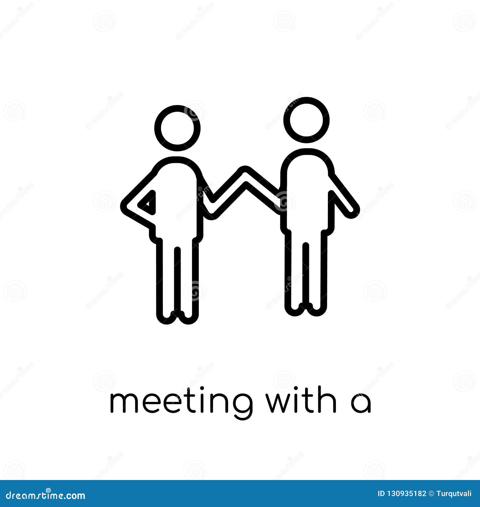 Meeting with a Friend Icon. Trendy Modern Flat Linear Vector Meeting ...