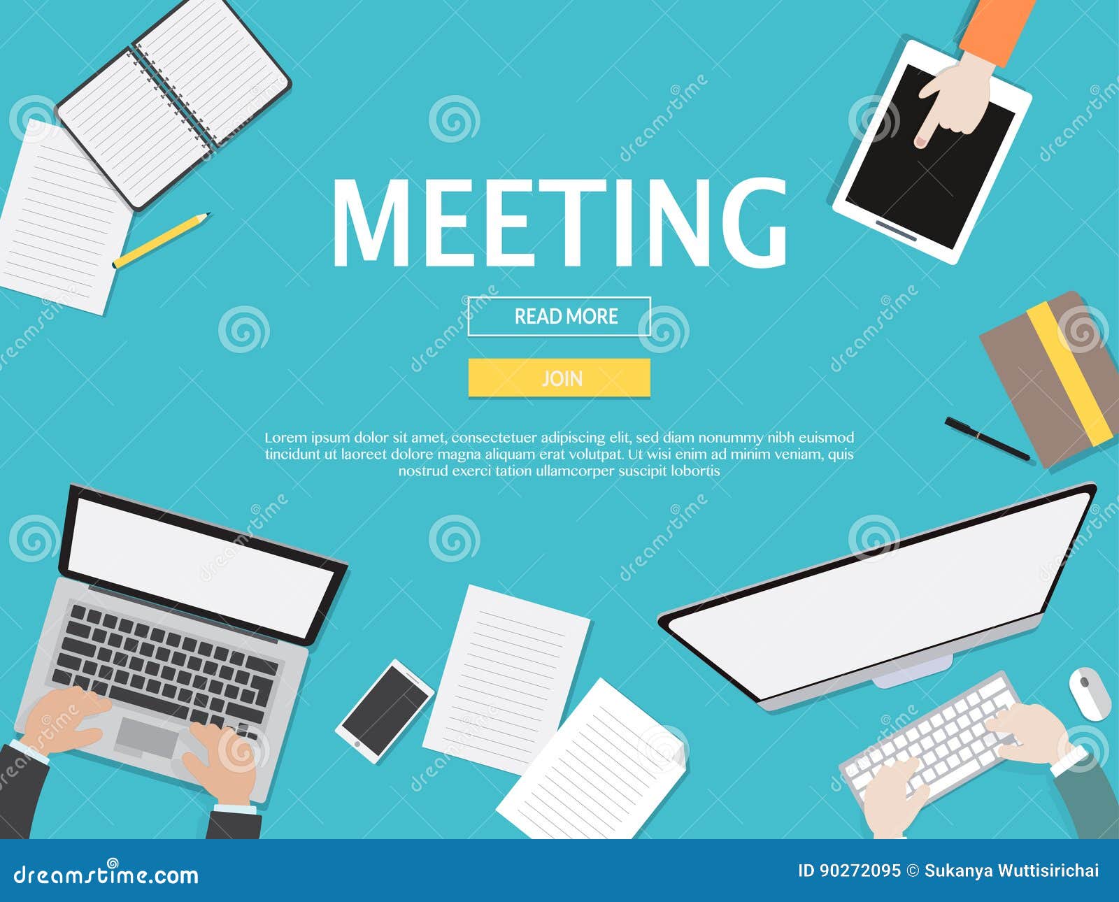 Meeting Graphic Illustration for Business Concept. Stock Vector ...