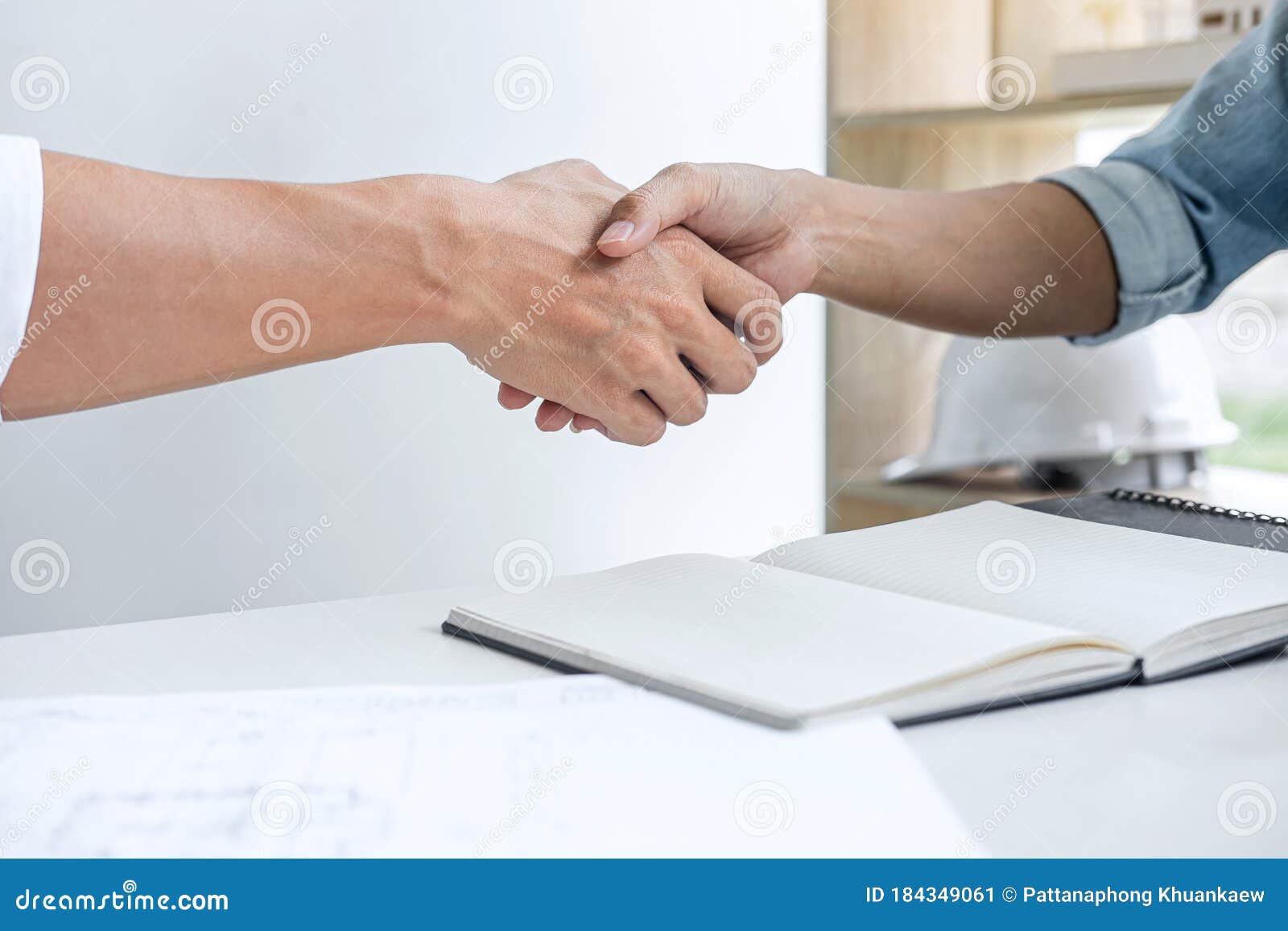 Meeting and Greeting, Two Engineer or Architect Meeting for Project ...