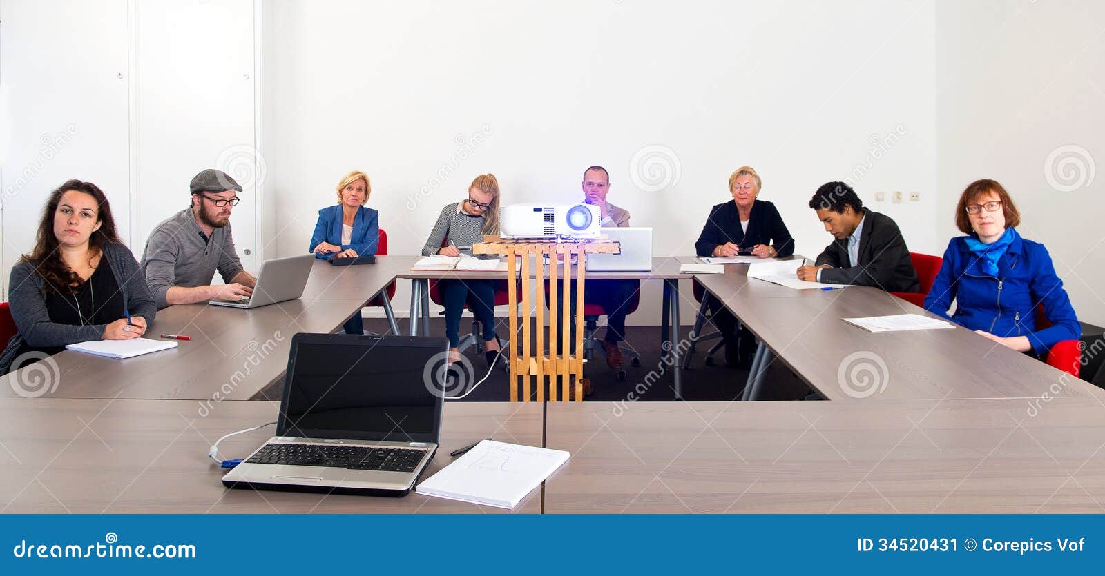 Meeting stock image. Image of projector, adults, working - 34520431