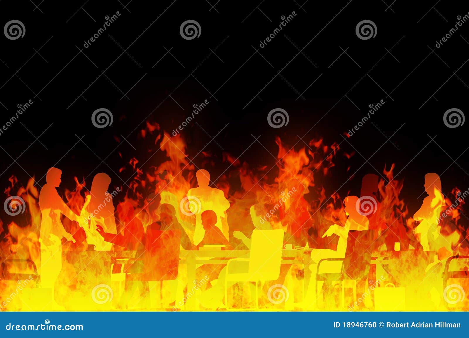 Meeting from hell stock illustration. Illustration of inferno - 18946760