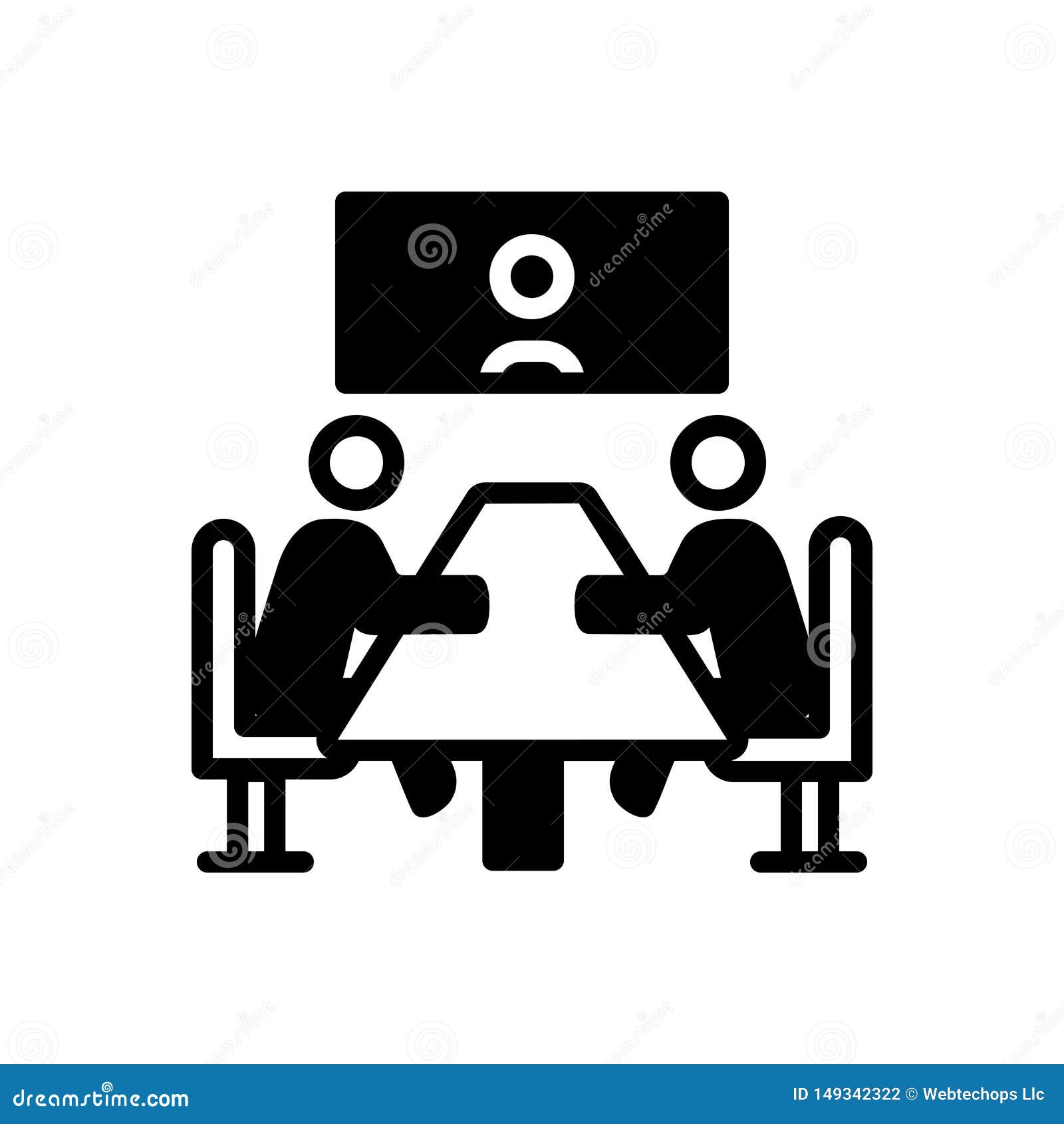 Black Solid Icon for Meeting, Convention and Conference Stock Vector ...