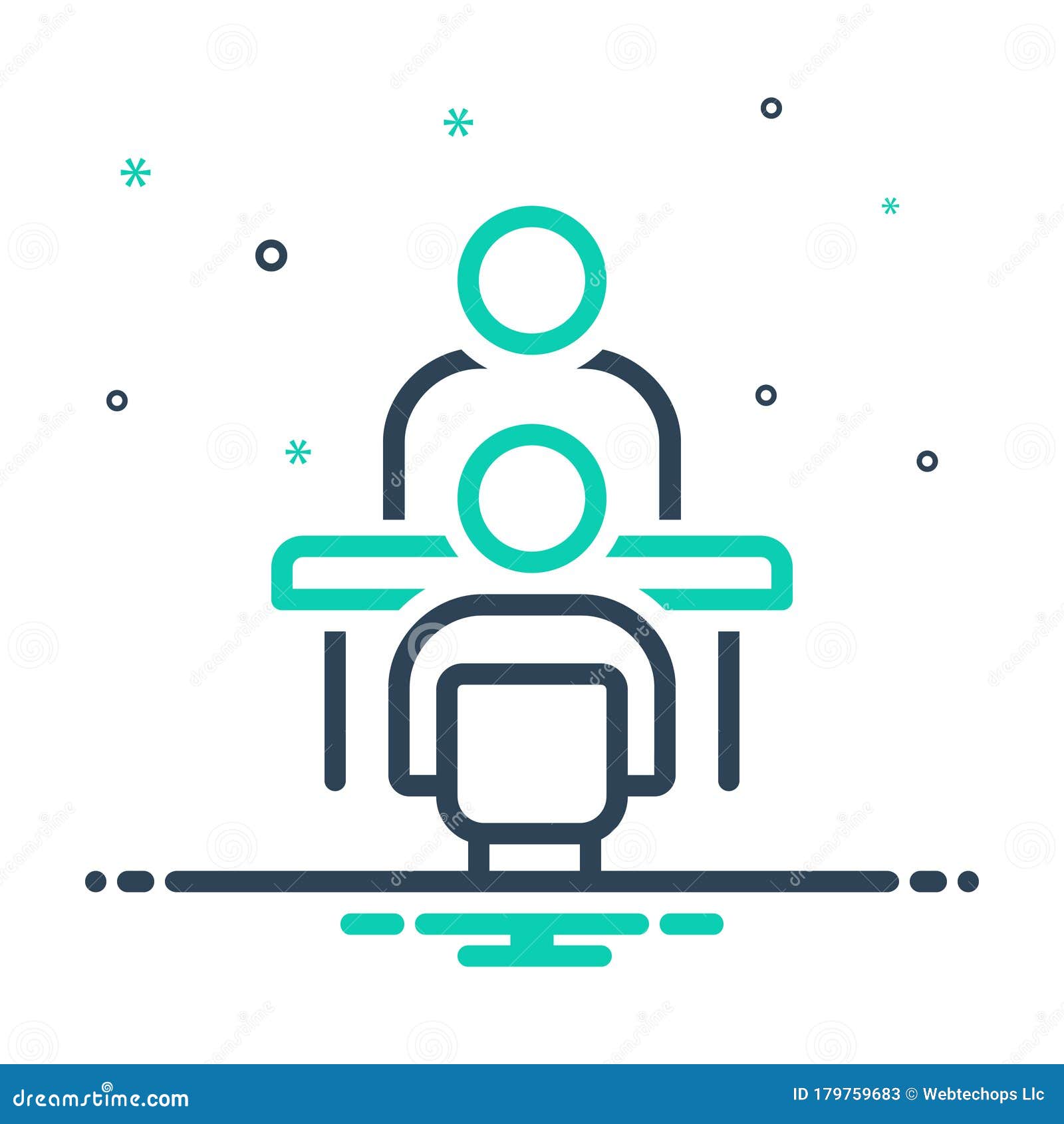 Mix Icon for Meeting, Interview and Pedestal Stock Illustration ...