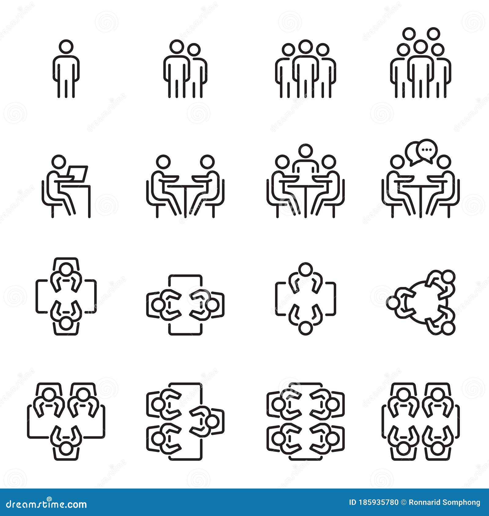 Meeting Icon Vector Illustration , Business, Meet, Teamwork , Group of ...