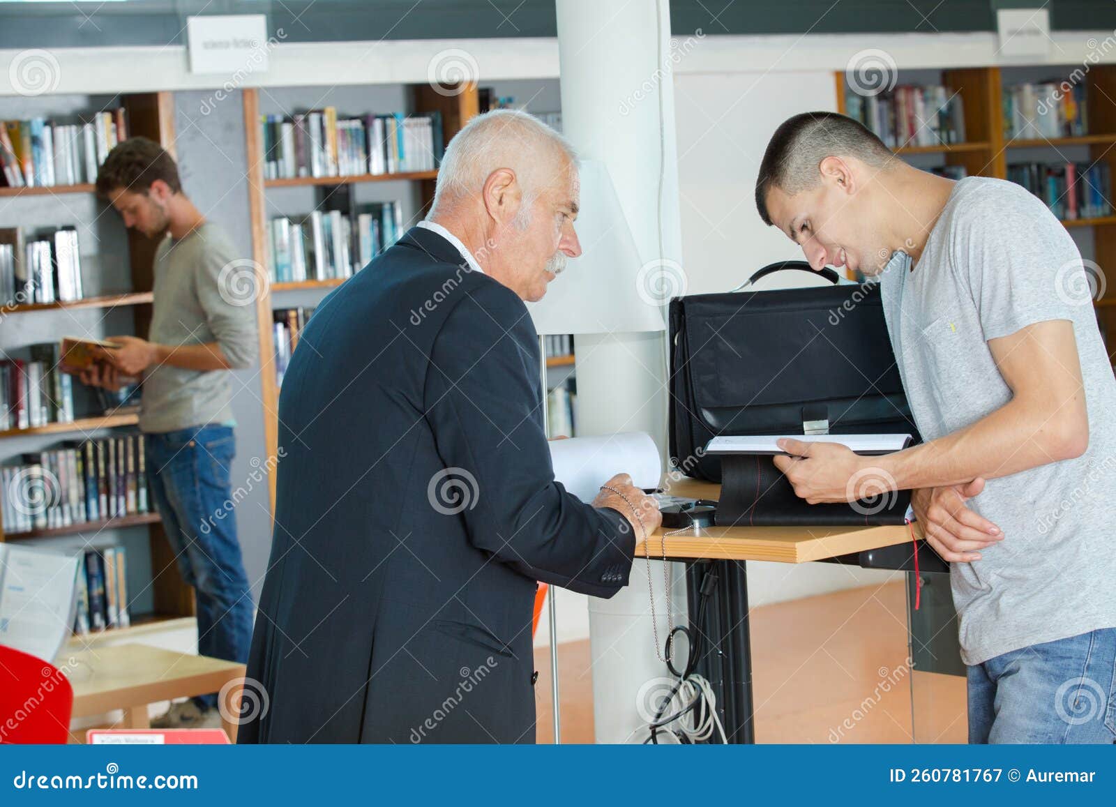 Meeting in the library stock image. Image of certificate - 260781767