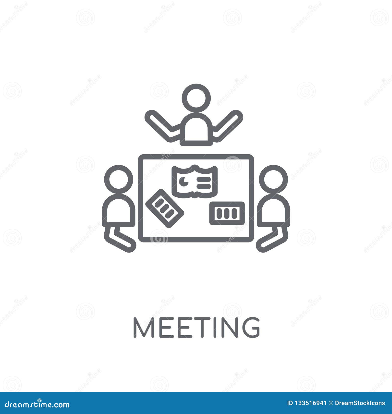 Meeting Linear Icon. Modern Outline Meeting Logo Concept on Whit Stock ...