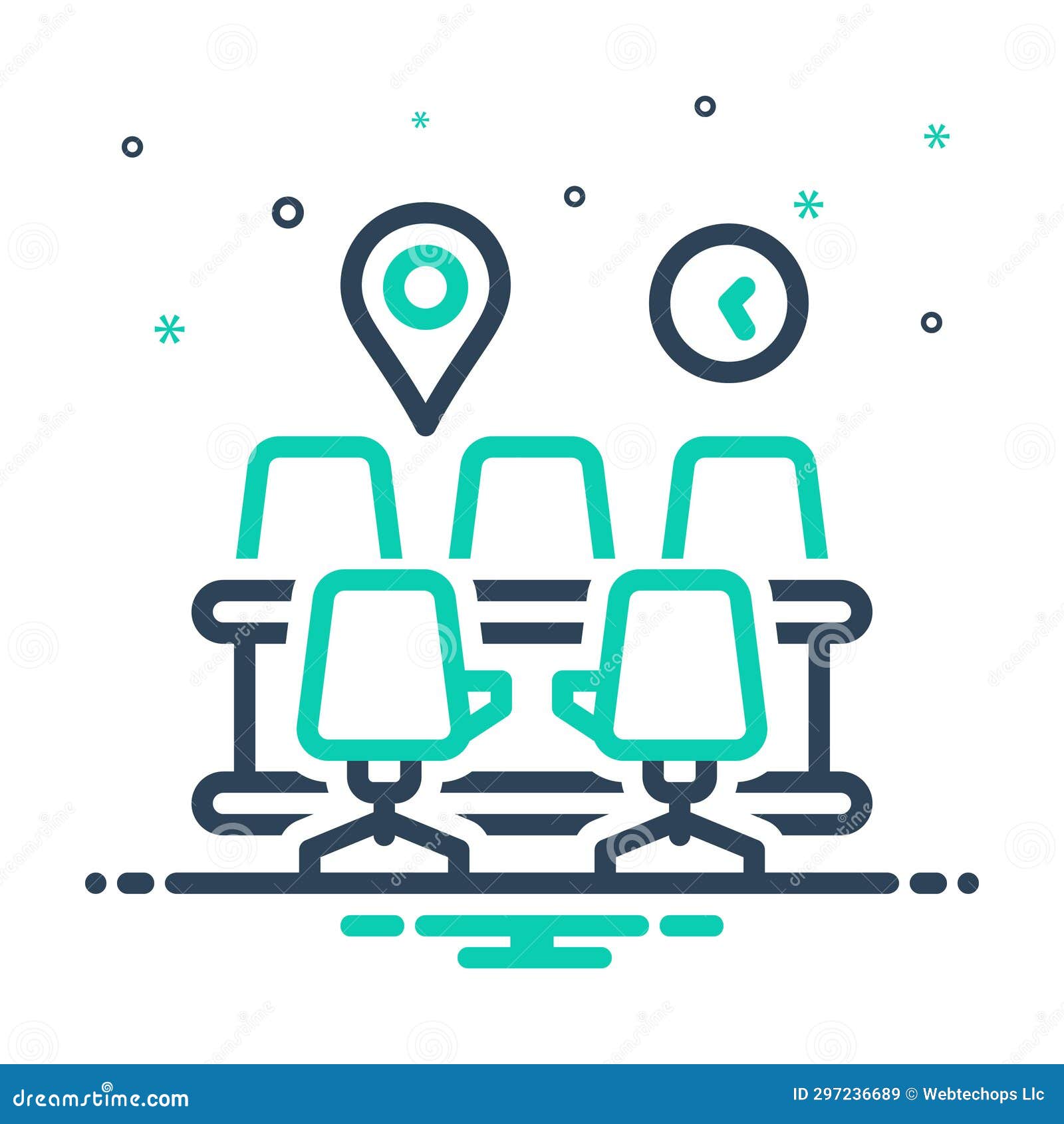 Mix Icon for Meeting Location, Meeting Point and Workplace Stock Vector ...