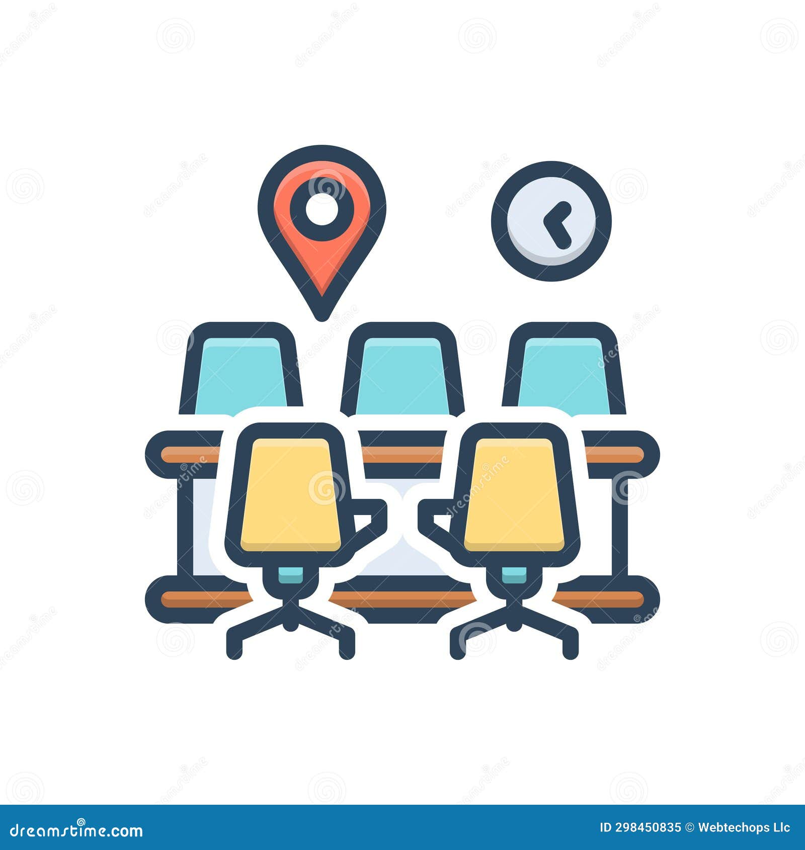 Color Illustration Icon for Meeting Location, Meeting Point and Room ...