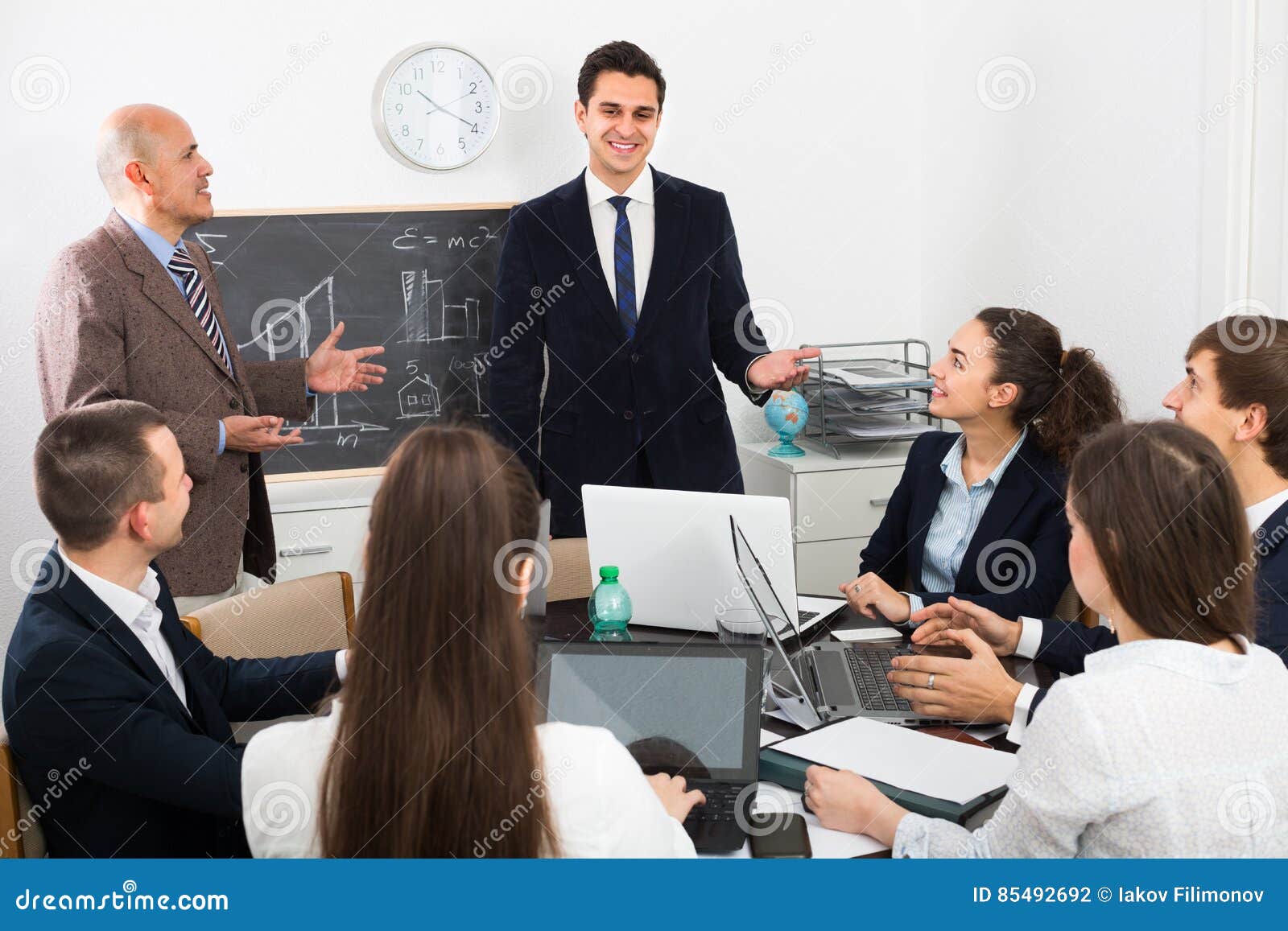 Meeting of Multinational Team Stock Photo - Image of indoor, caucasian ...