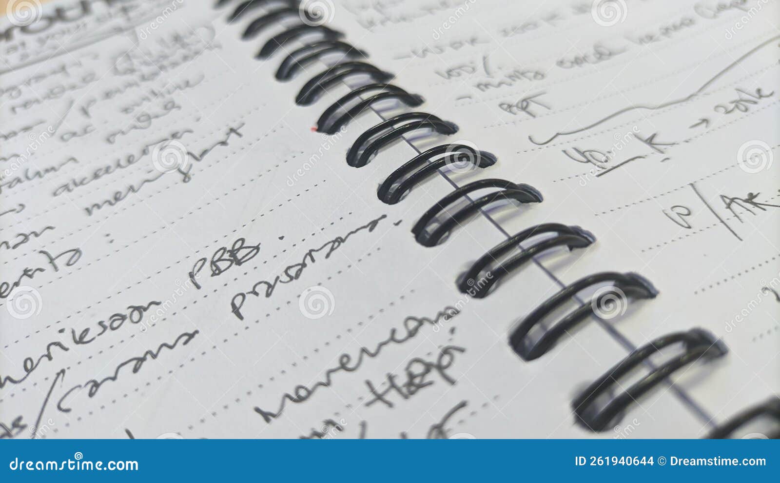 Meeting notes handwriting stock photo. Image of meeting - 261940644