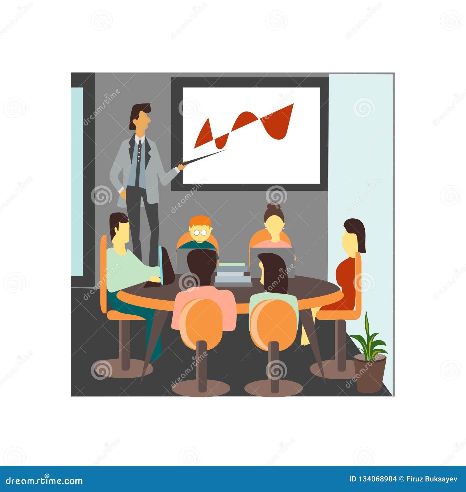 Meeting in the Office Vector Vector Sign and Symbol Isolated on White ...