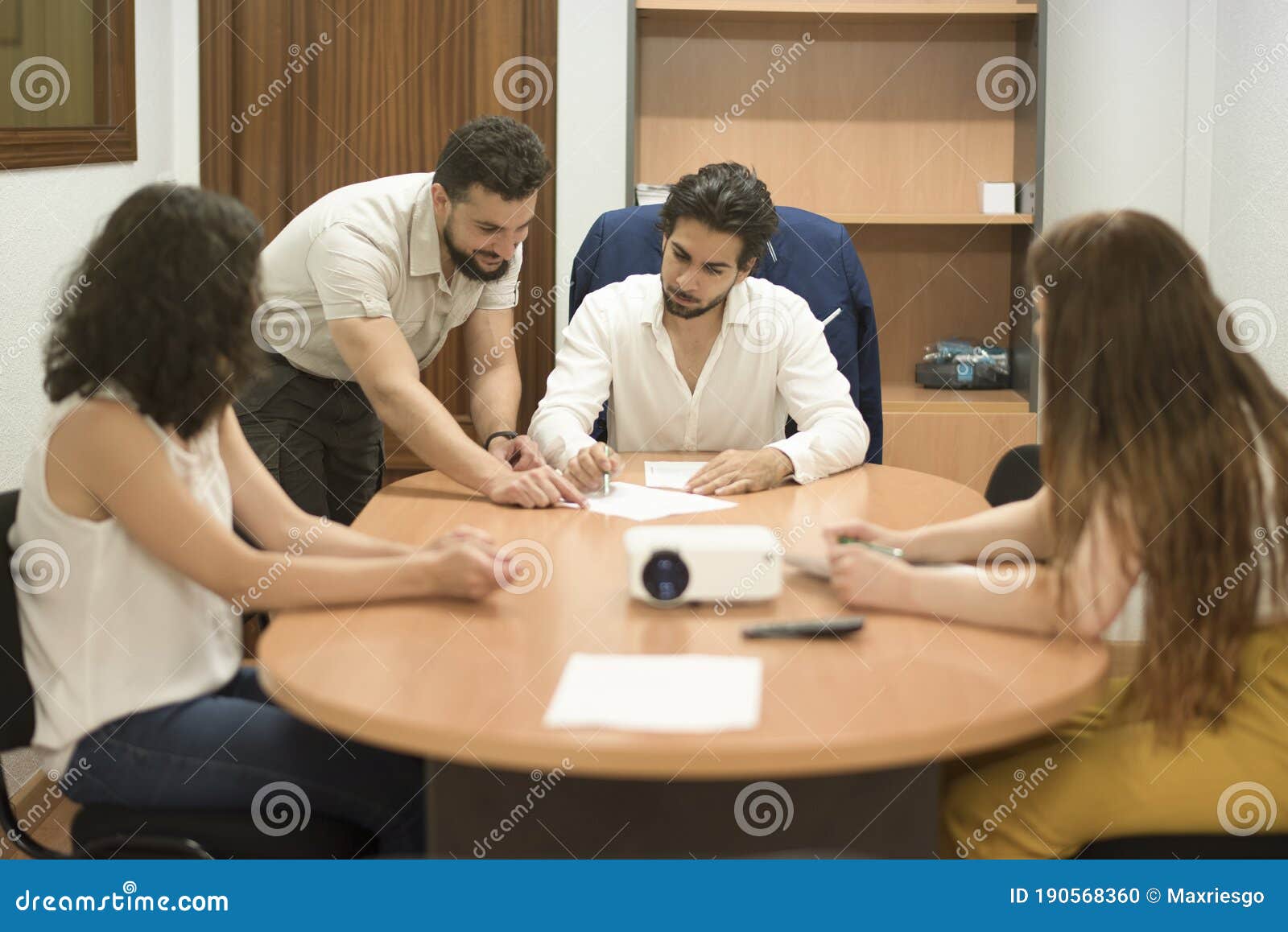 Meeting of Office Workers in Real Office at Work Stock Photo - Image of ...