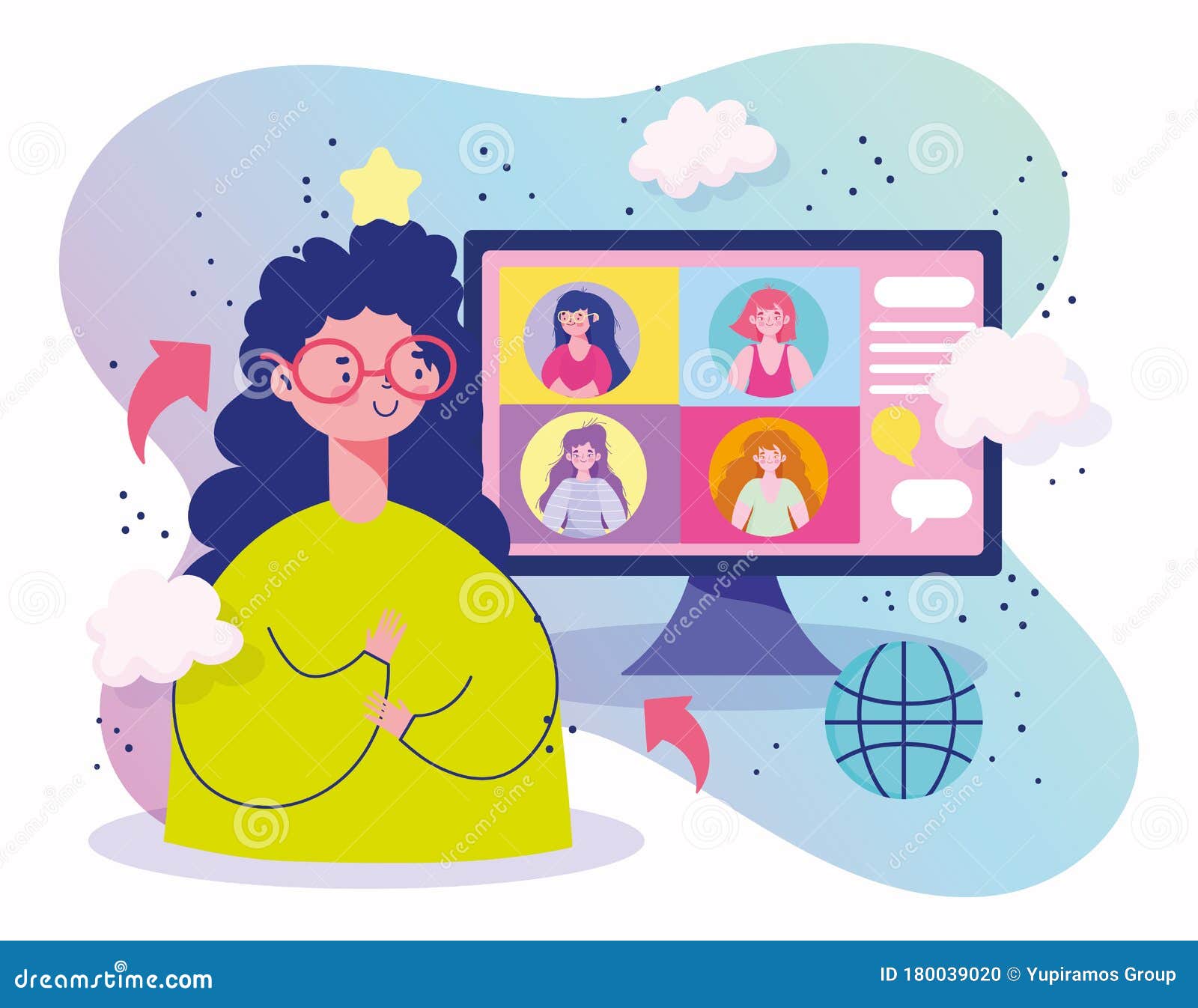 Cartoon Computer Connected Stock Illustrations – 3,664 Cartoon Computer ...