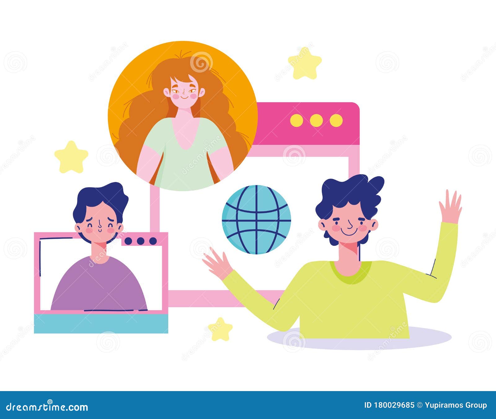 Meeting Online, People World Connected Web Internet Cartoon Stock ... Meeting Online, People World Connected Web Internet Cartoon Stock ...