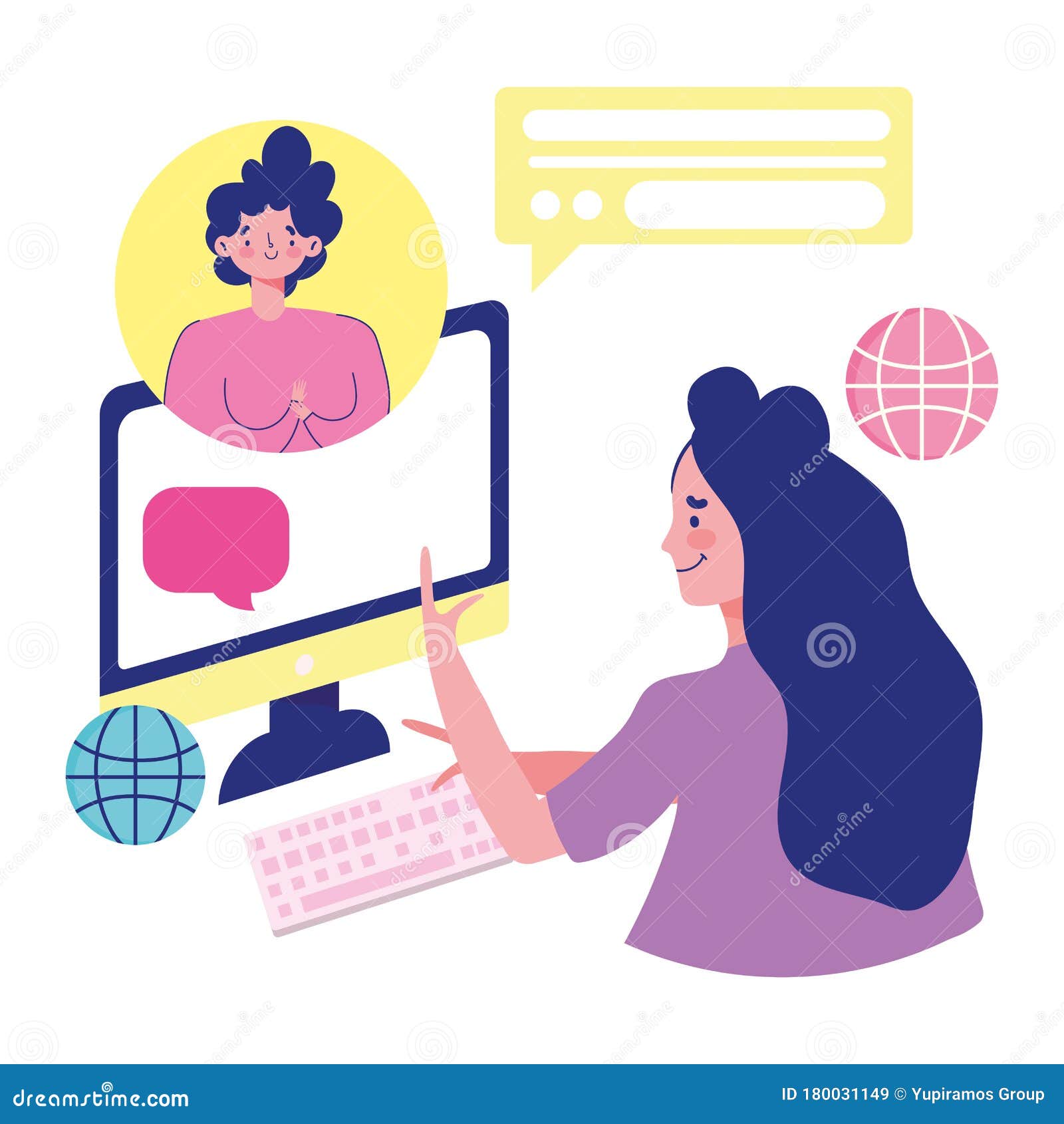 Meeting Online, Women Computer Speech Conversation Dialogue Internet ...