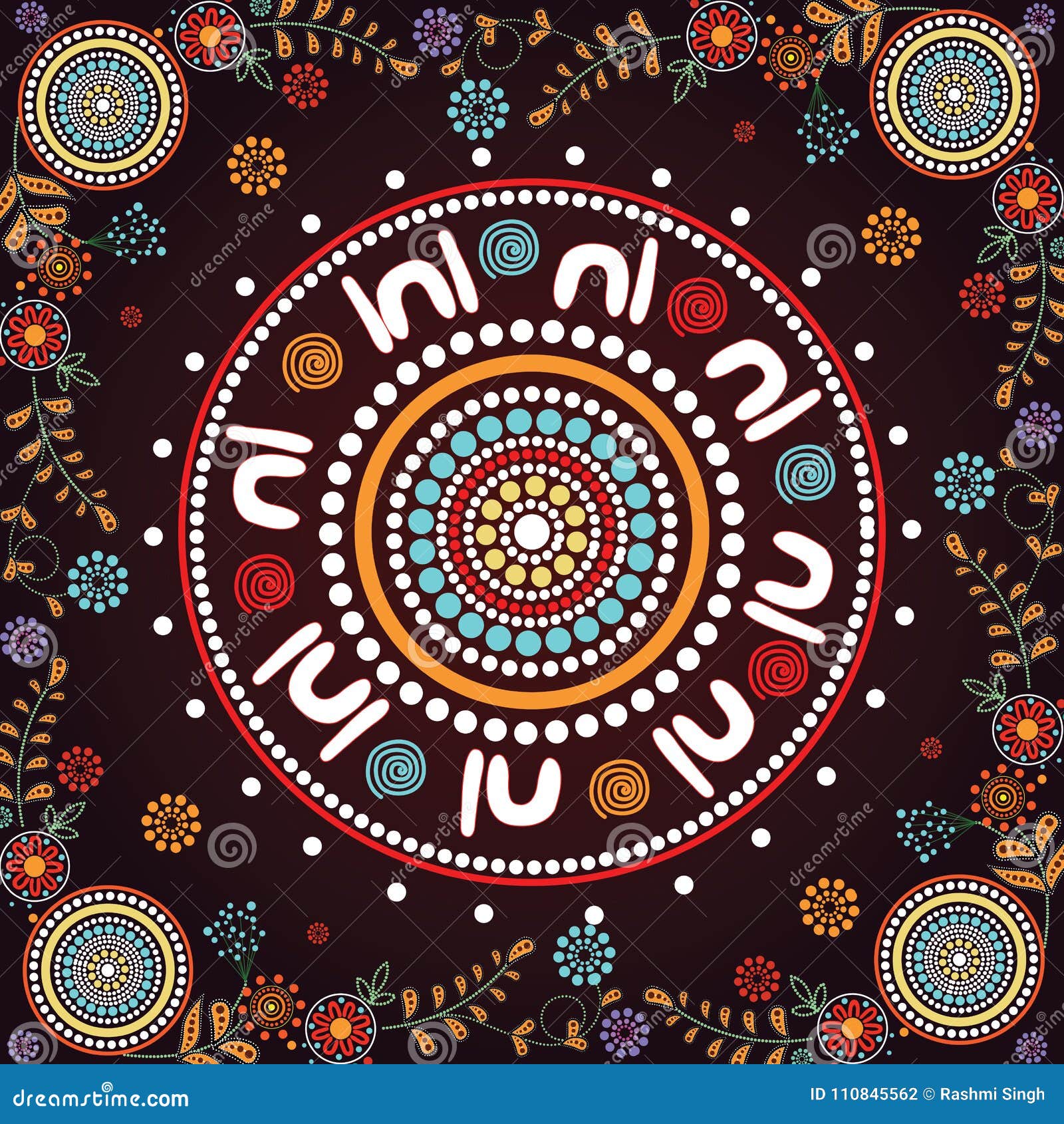 Meeting Place, Aboriginal Art Vector Painting. Stock Vector ... Meeting Place, Aboriginal Art Vector Painting. Stock Vector ...