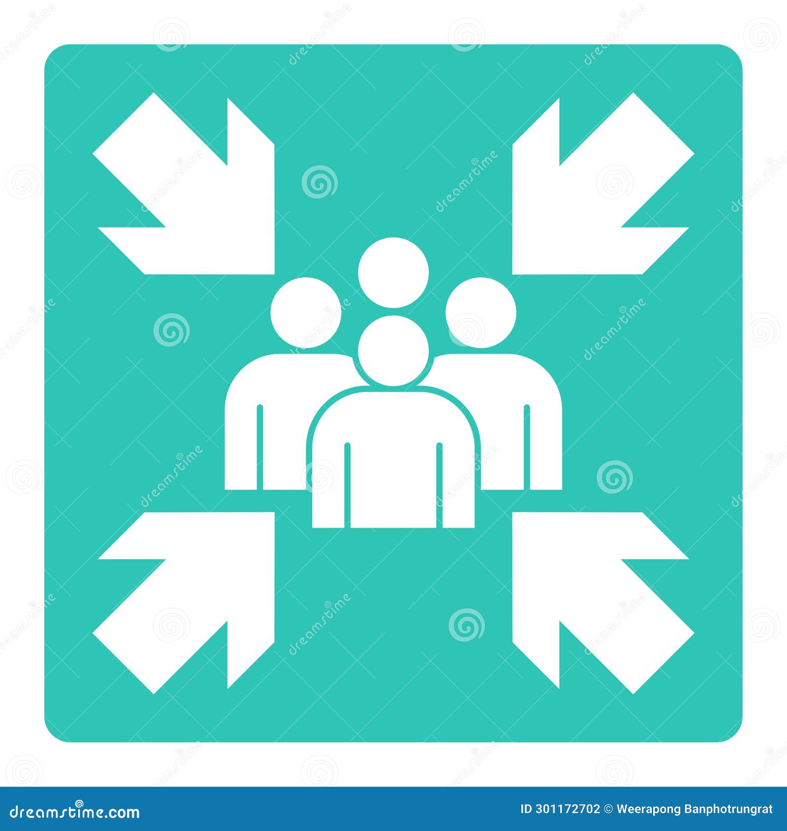 Meeting Point Sign for the Meeting of Group of People Stock Vector ...