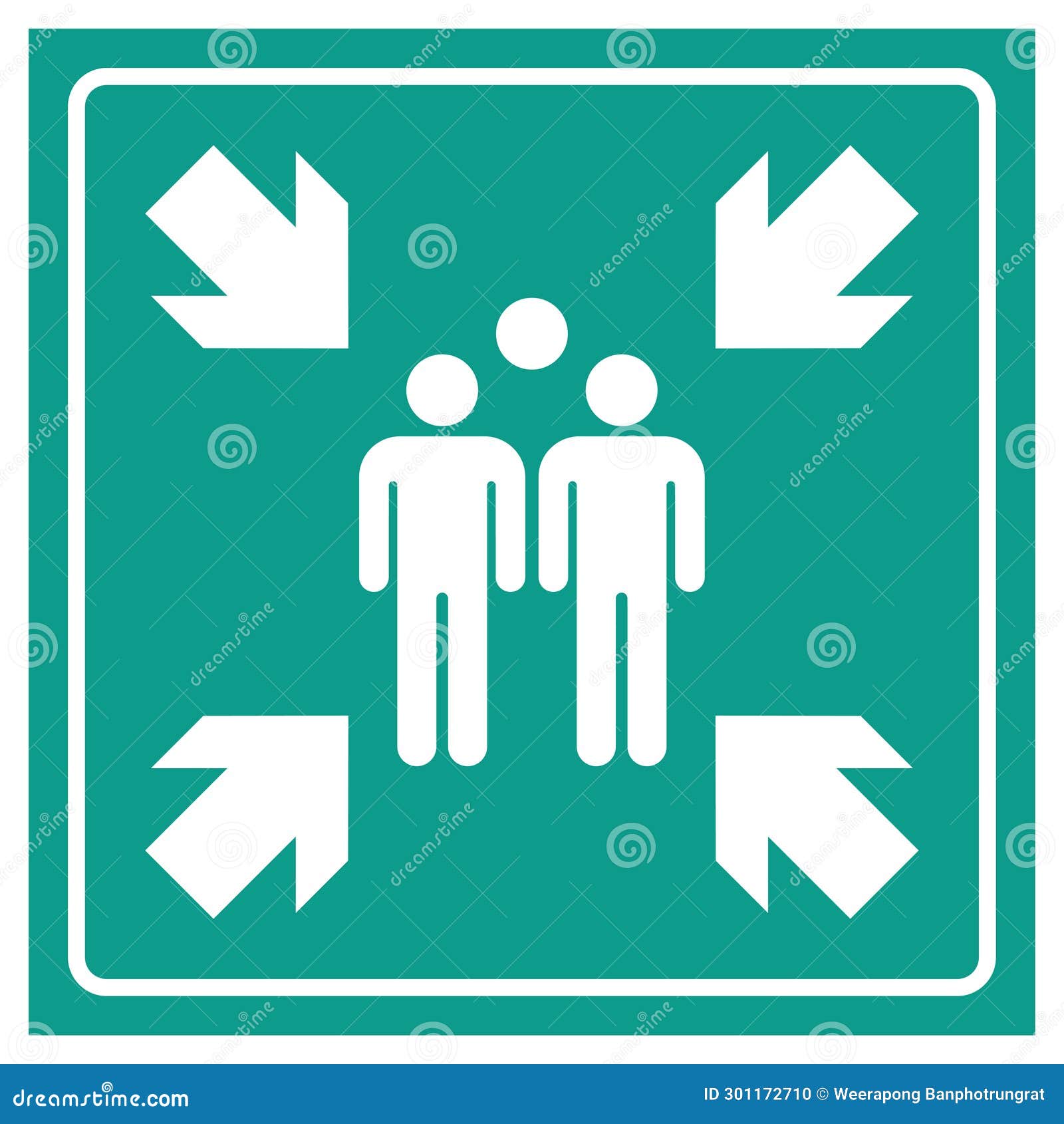 Meeting Point Sign for the Meeting of Group of People Stock Vector ...