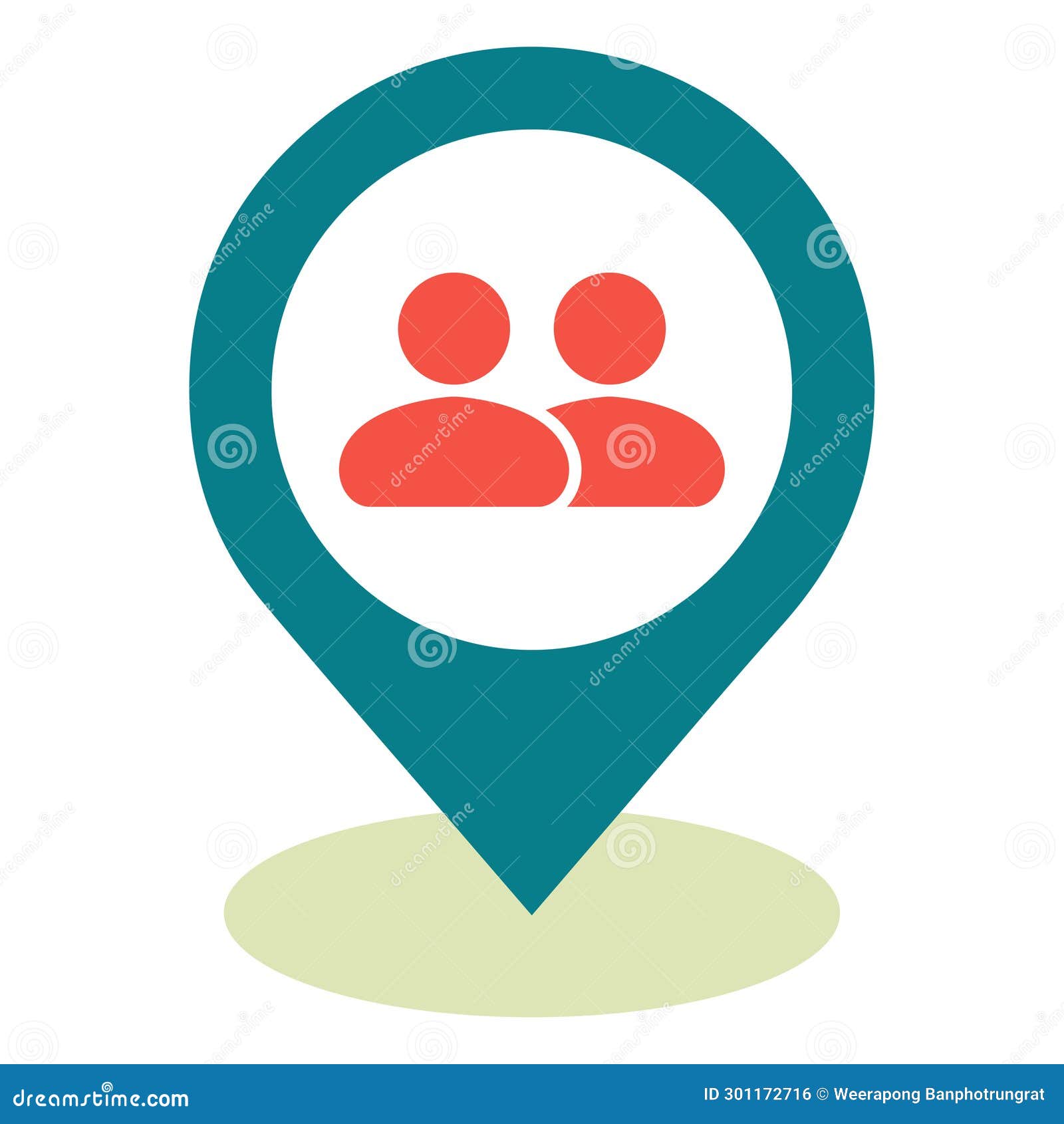 Meeting Point Sign for the Meeting of Group of People Stock Vector ...