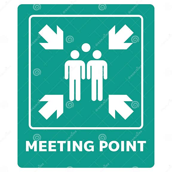 Meeting Point Sign for the Meeting of Group of People Stock Vector ...