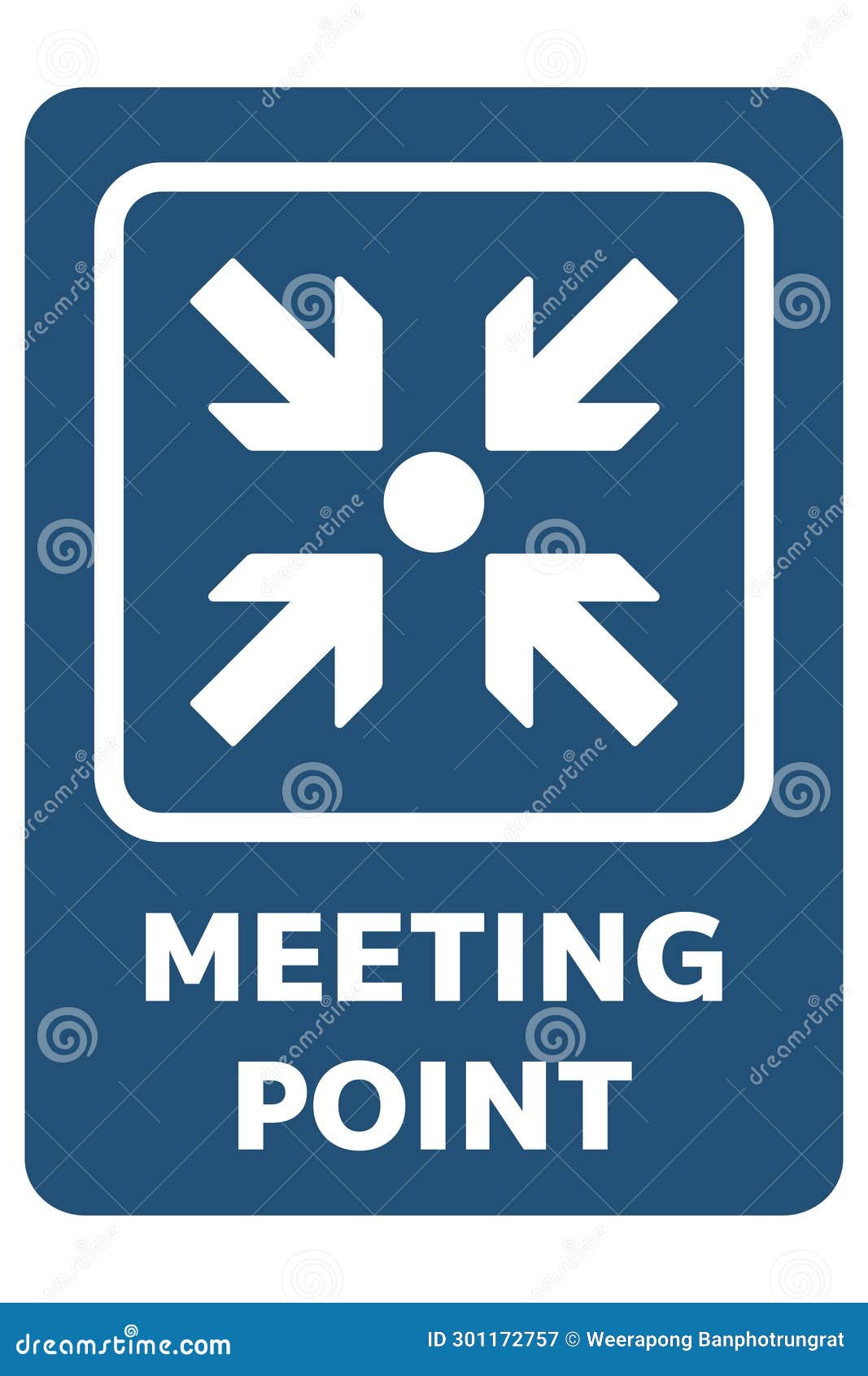 Meeting Point Sign for the Meeting of Group of People Stock Vector ...