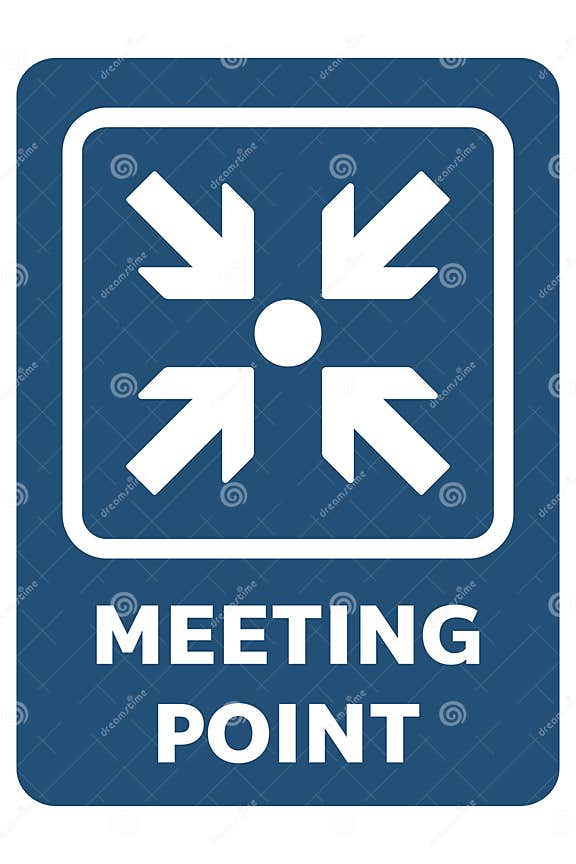 Meeting Point Sign for the Meeting of Group of People Stock Vector ...