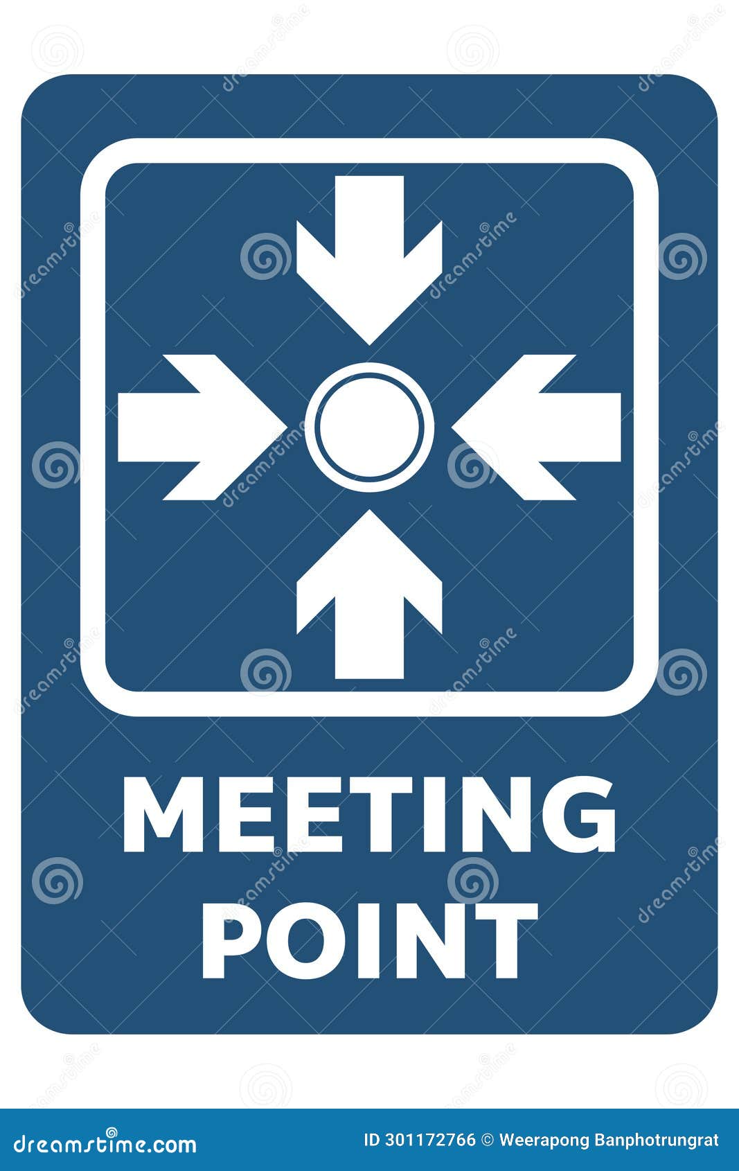 Meeting Point Sign for the Meeting of Group of People Stock Vector ...