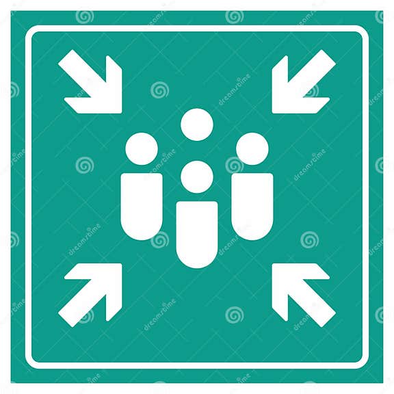 Meeting Point Sign for the Meeting of Group of People Stock Vector ...