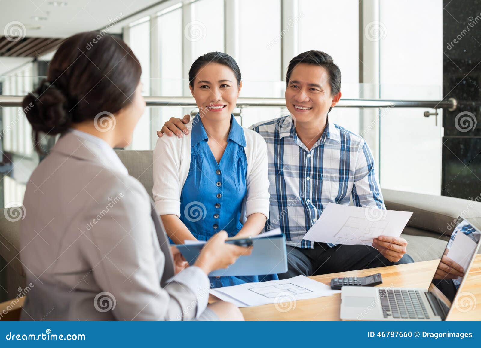 Meeting with Real Estate Agent Stock Photo - Image of explaining ...
