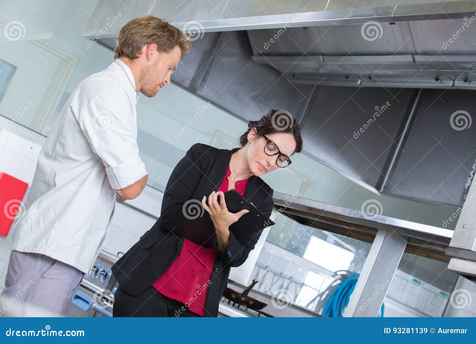 Meeting at Restaurant with Starred Chef and Manager Stock Image - Image ...