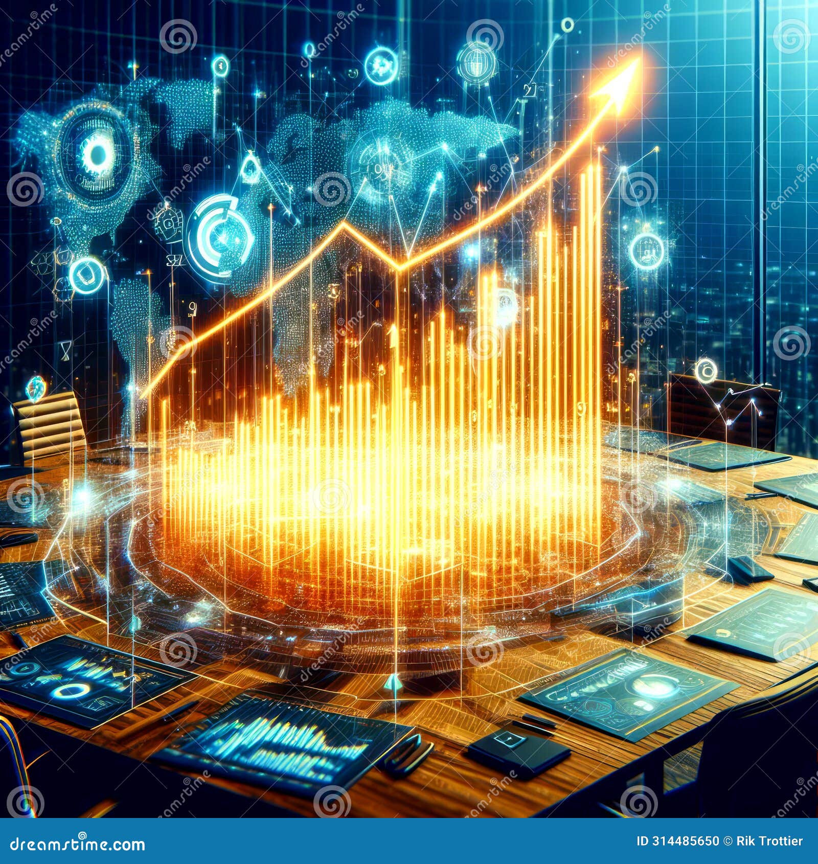 Meeting about Rising Sales or Costs Stock Illustration - Illustration ...