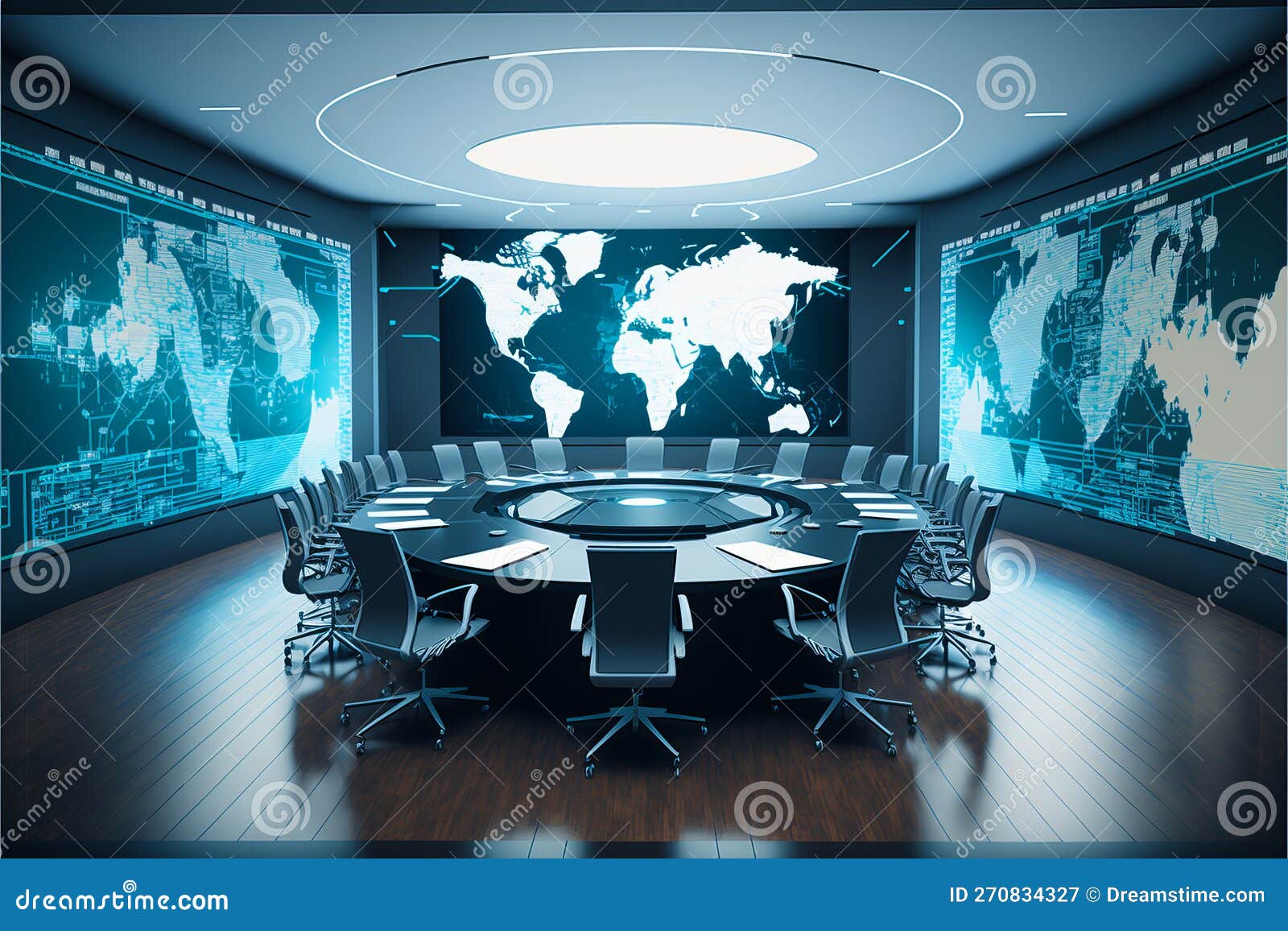 Meeting Room Data Center with Virtual Interface. Generative Ai Stock ...