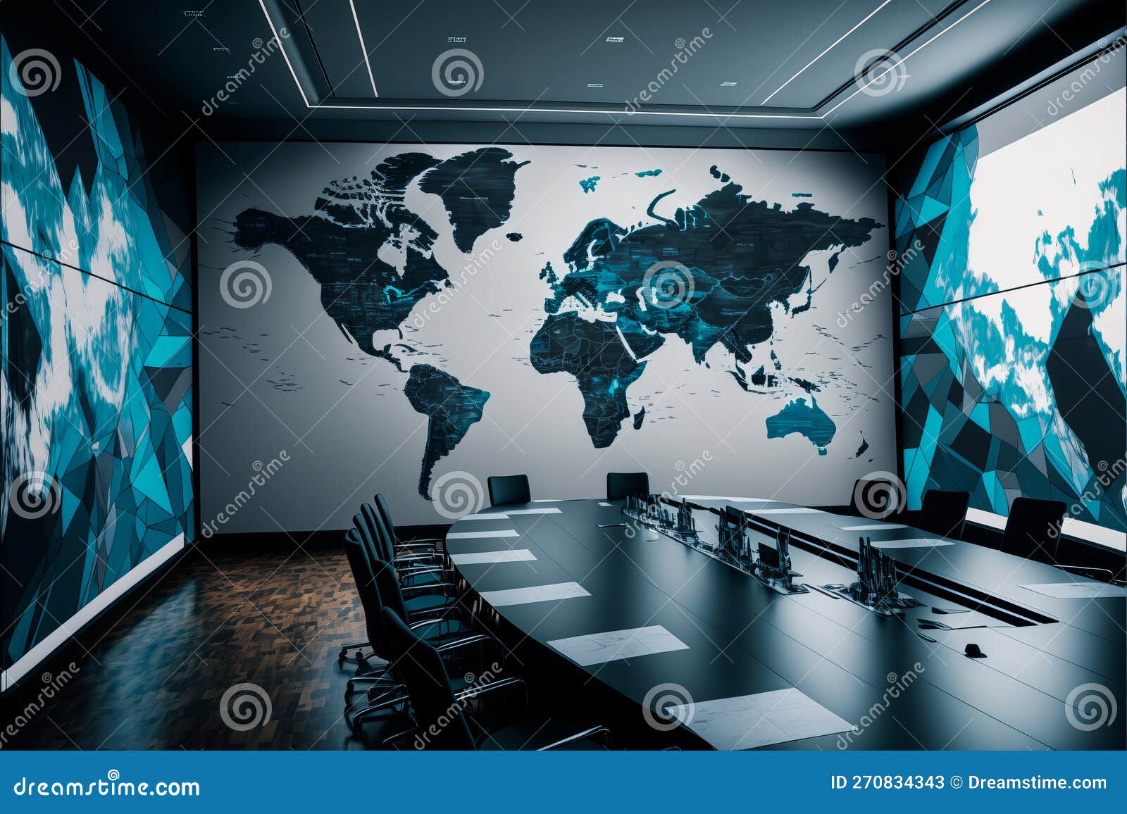 Meeting Room Data Center with Virtual Interface. Generative Ai Stock ...