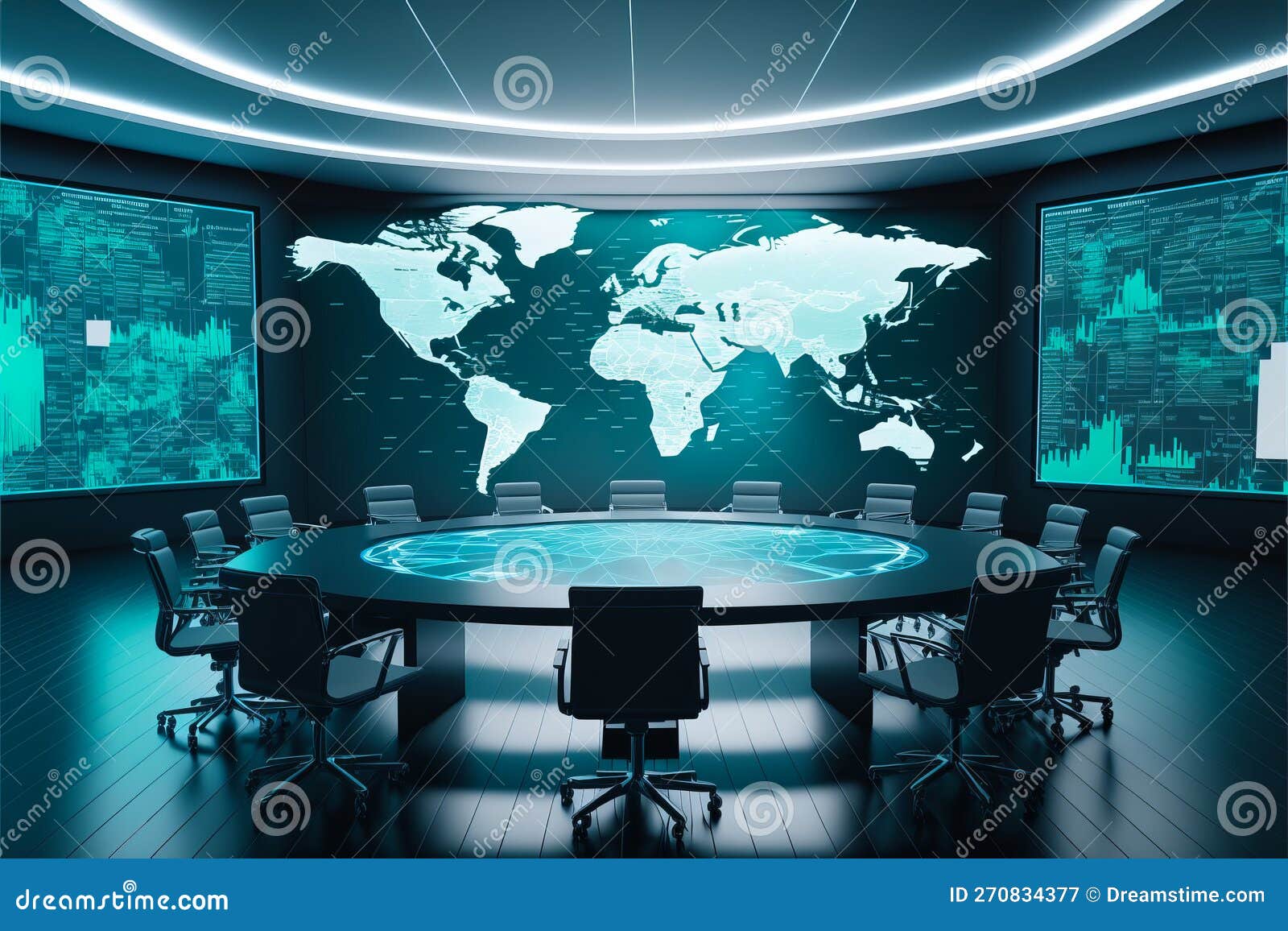 Meeting Room Data Center with Virtual Interface. Generative Ai Stock ...