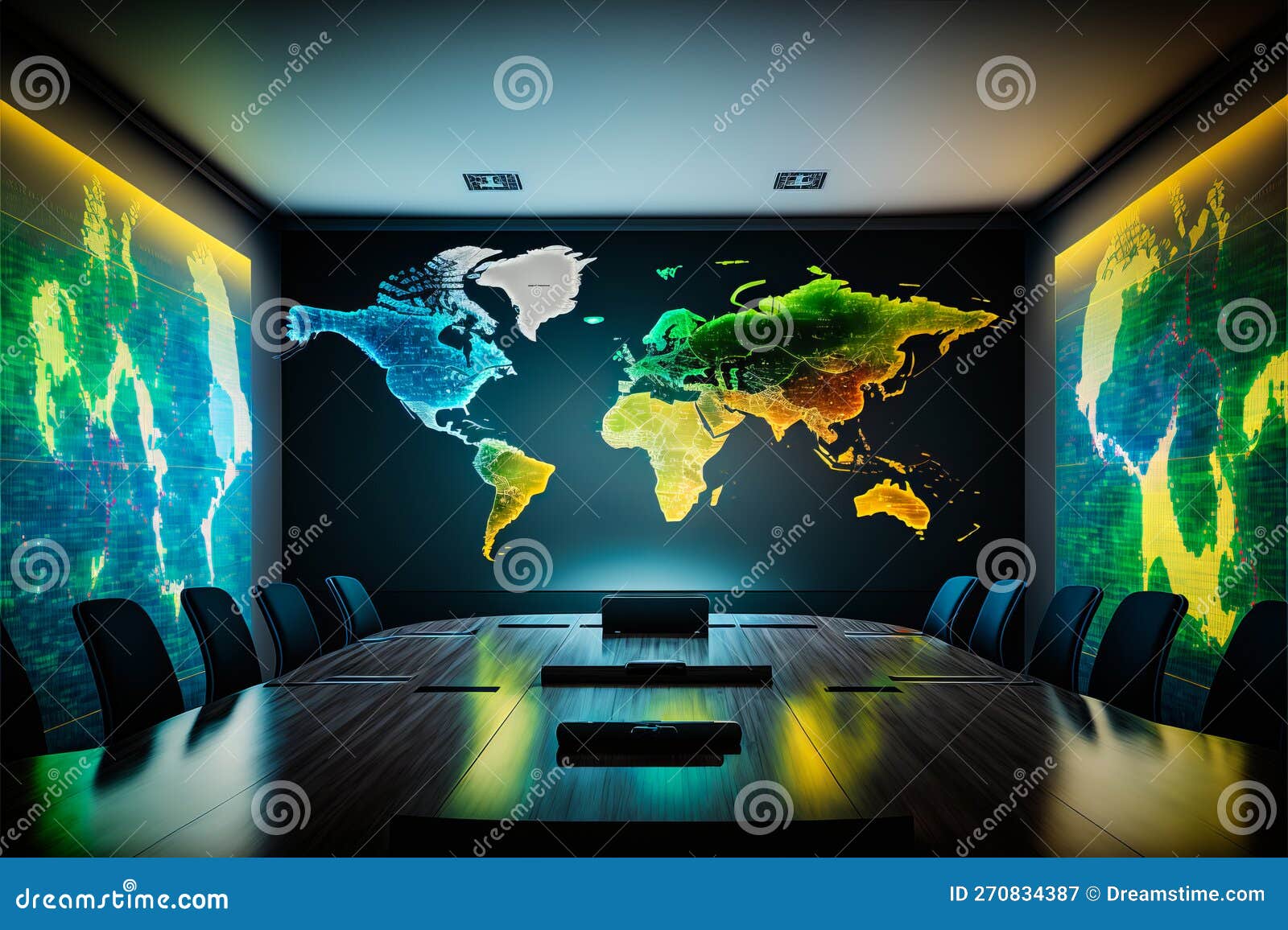 Meeting Room Data Center with Virtual Interface. Generative Ai Stock ...