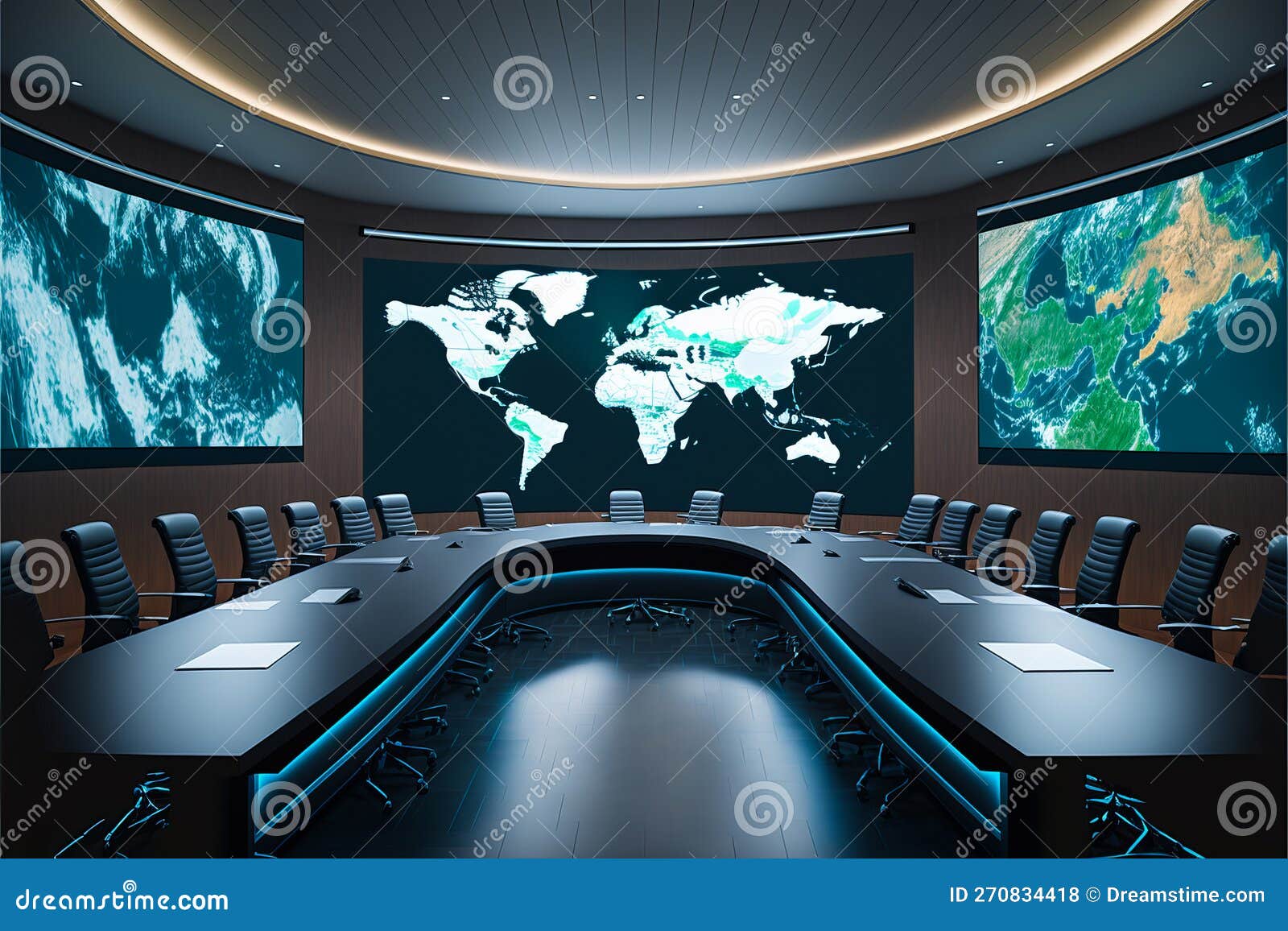 Meeting Room Data Center with Virtual Interface. Generative Ai Stock ...