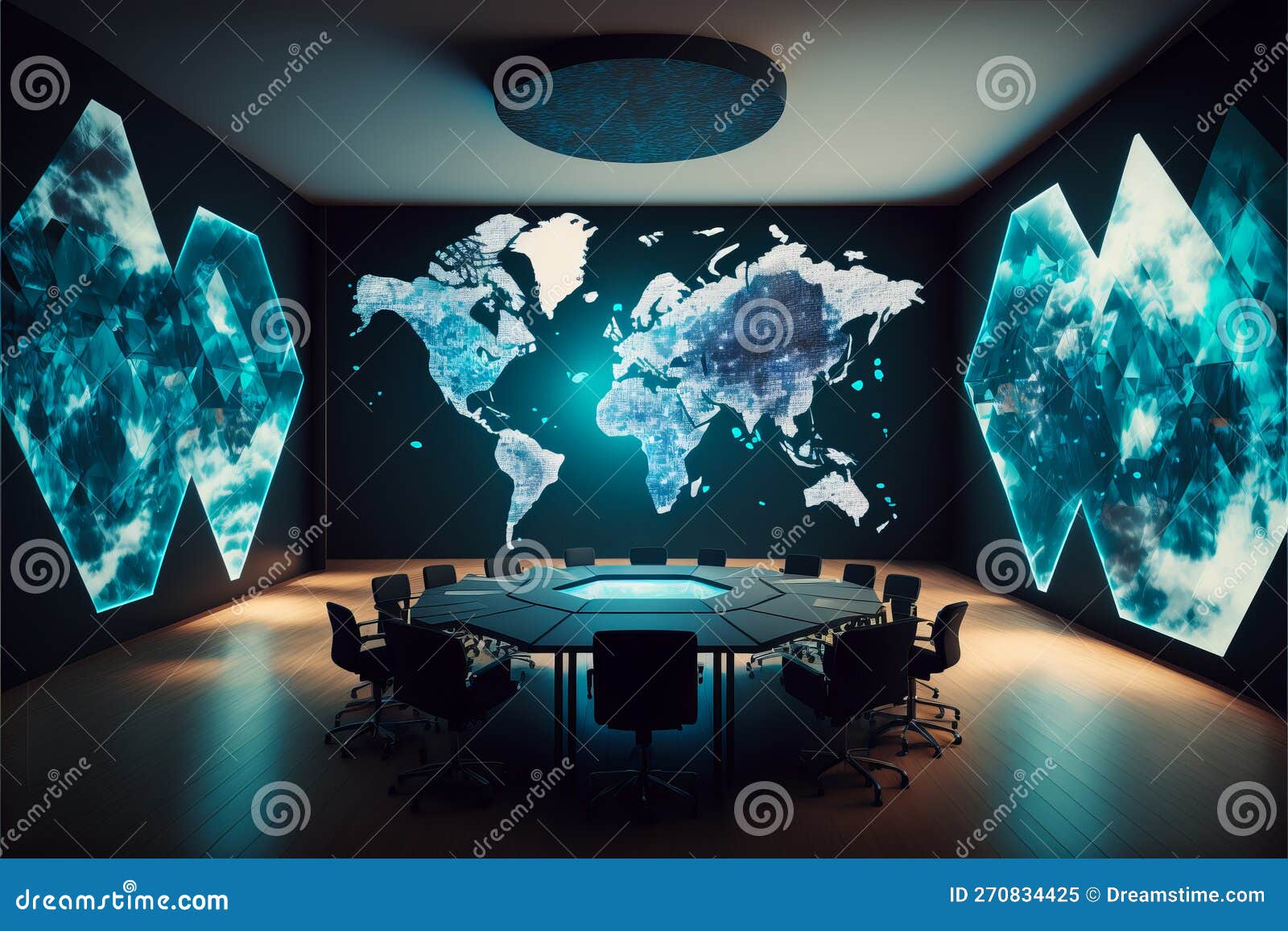 Meeting Room Data Center with Virtual Interface. Generative Ai Stock ...