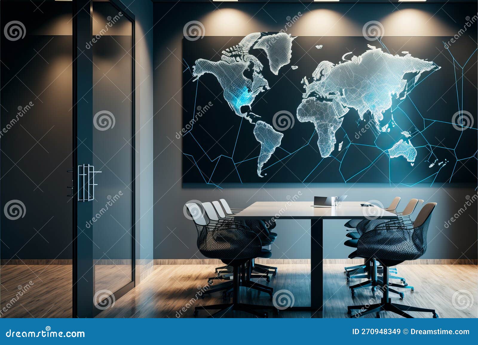 Meeting Room Data Center with Virtual Interface. Generative Ai. Stock ...