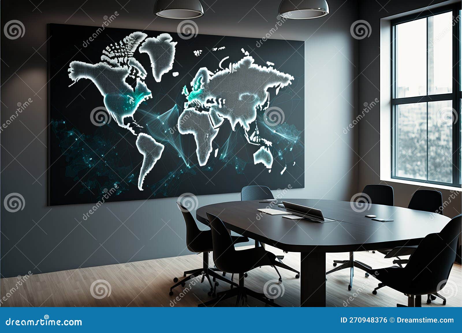 Meeting Room Data Center with Virtual Interface. Generative Ai. Stock ...