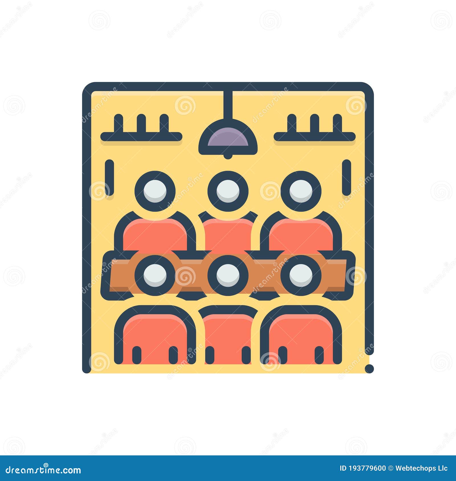 Color Illustration Icon for Meeting Room, Hall and Conference Stock ...