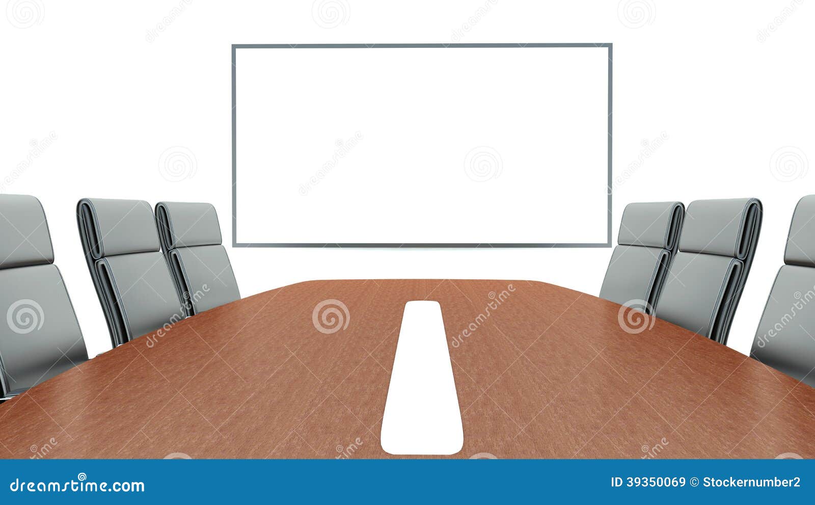 Meeting Room with Projection Screen and Conference Table Stock ...