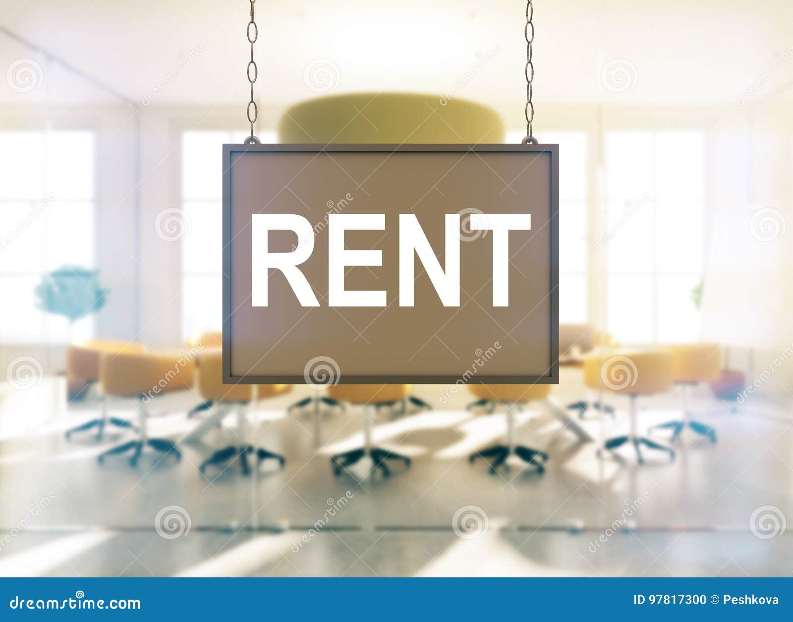 Meeting room for rent stock illustration. Illustration of hanging ...