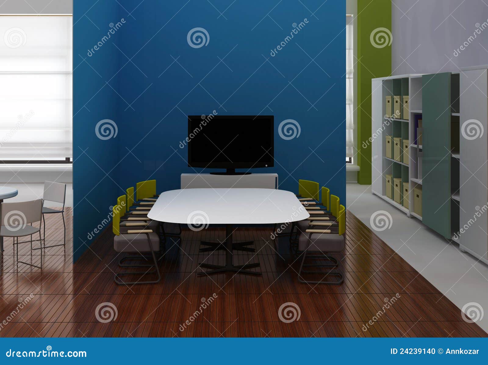 Meeting Room with TV in the Interior of the Office Stock Photo - Image ...
