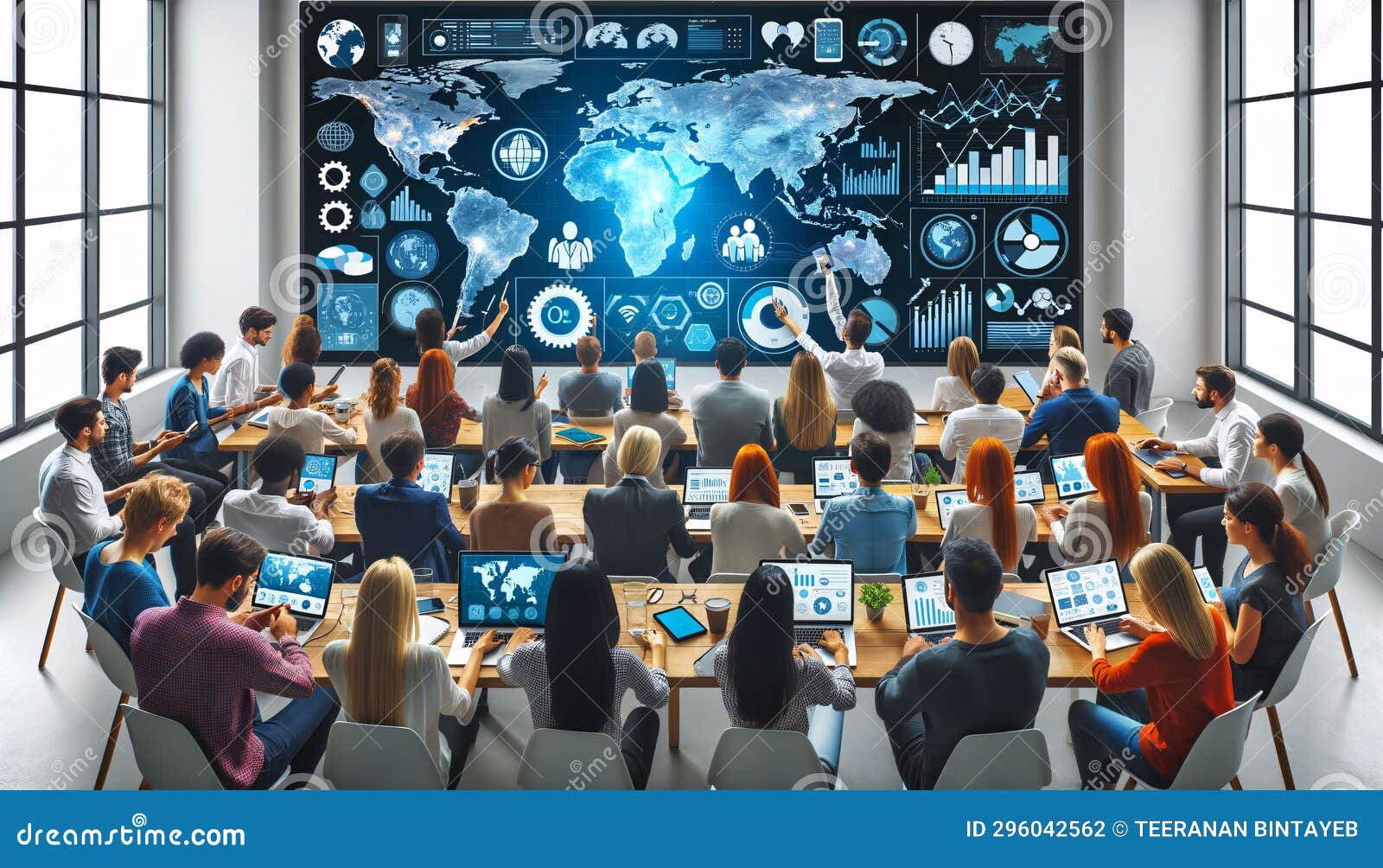 A Meeting Room with Visualized Board Displayed Informations Stock ...