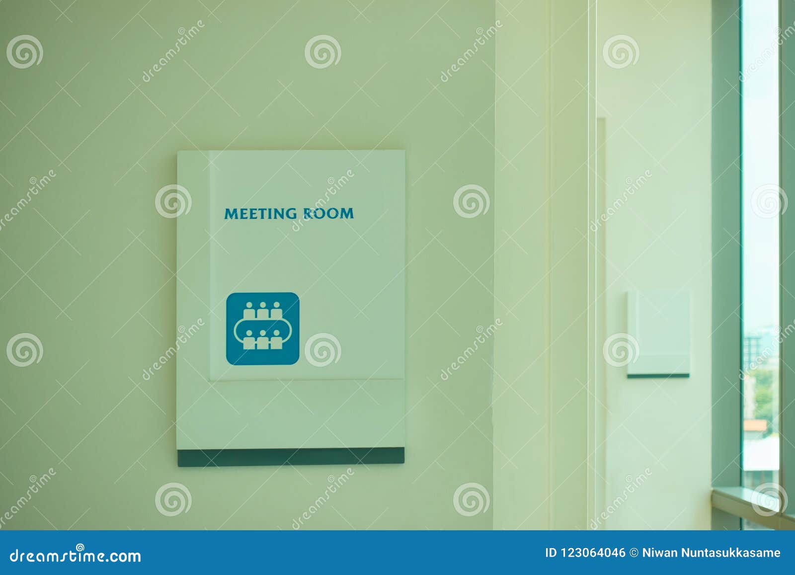 The Meeting Room Sign on the Wall Stock Photo - Image of interior ...